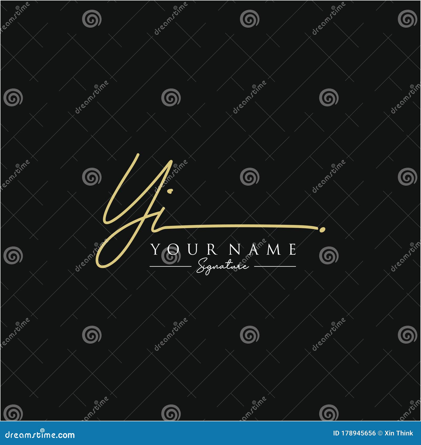 Letter YI Signature Logo Template Vector Stock Vector - Illustration of ...