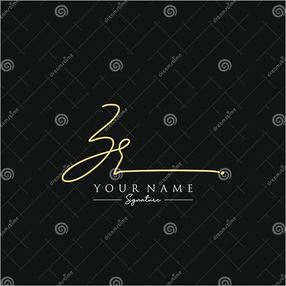 Letter ZR Signature Logo Template Vector Stock Vector - Illustration of ...