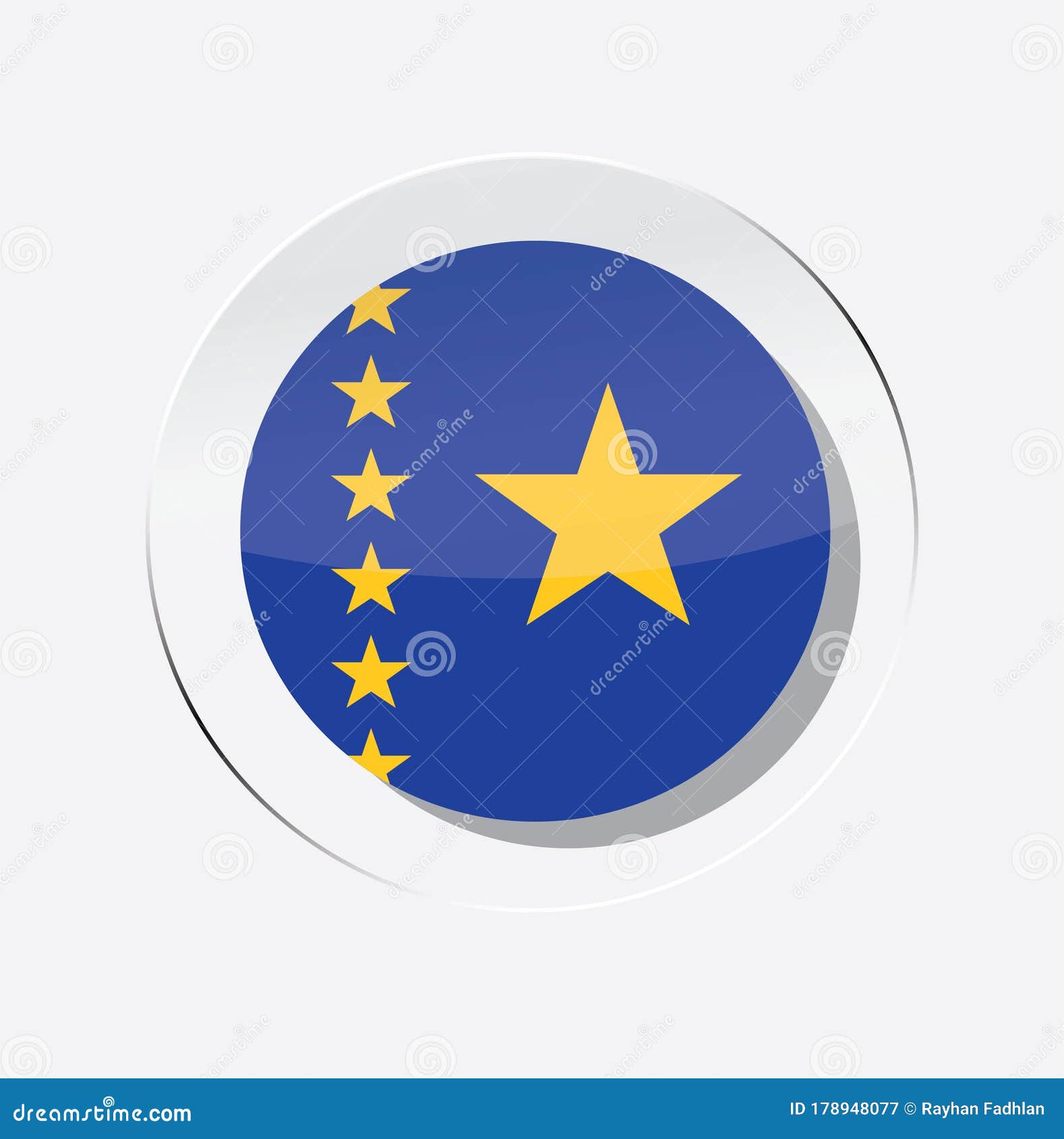 Circle Icon Vector Illustration of the New Democratic Country`s Flag ...