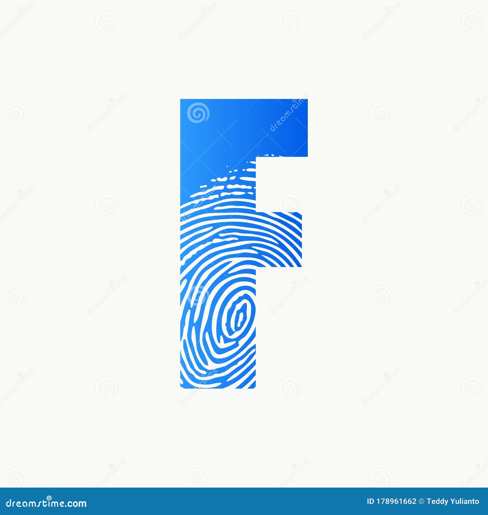 Initial F Finger Print Logo Stock Vector - Illustration of detective ...