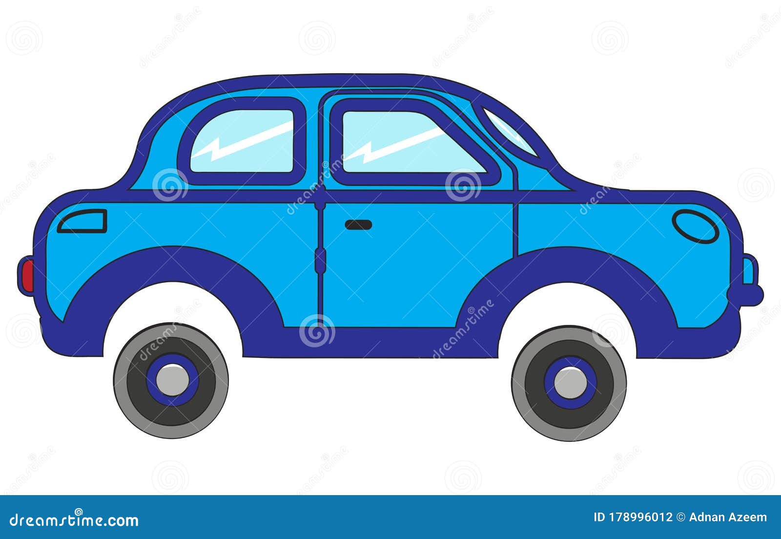 Cartoon Car Blue Color Kids Game Assets Stock Illustration ...