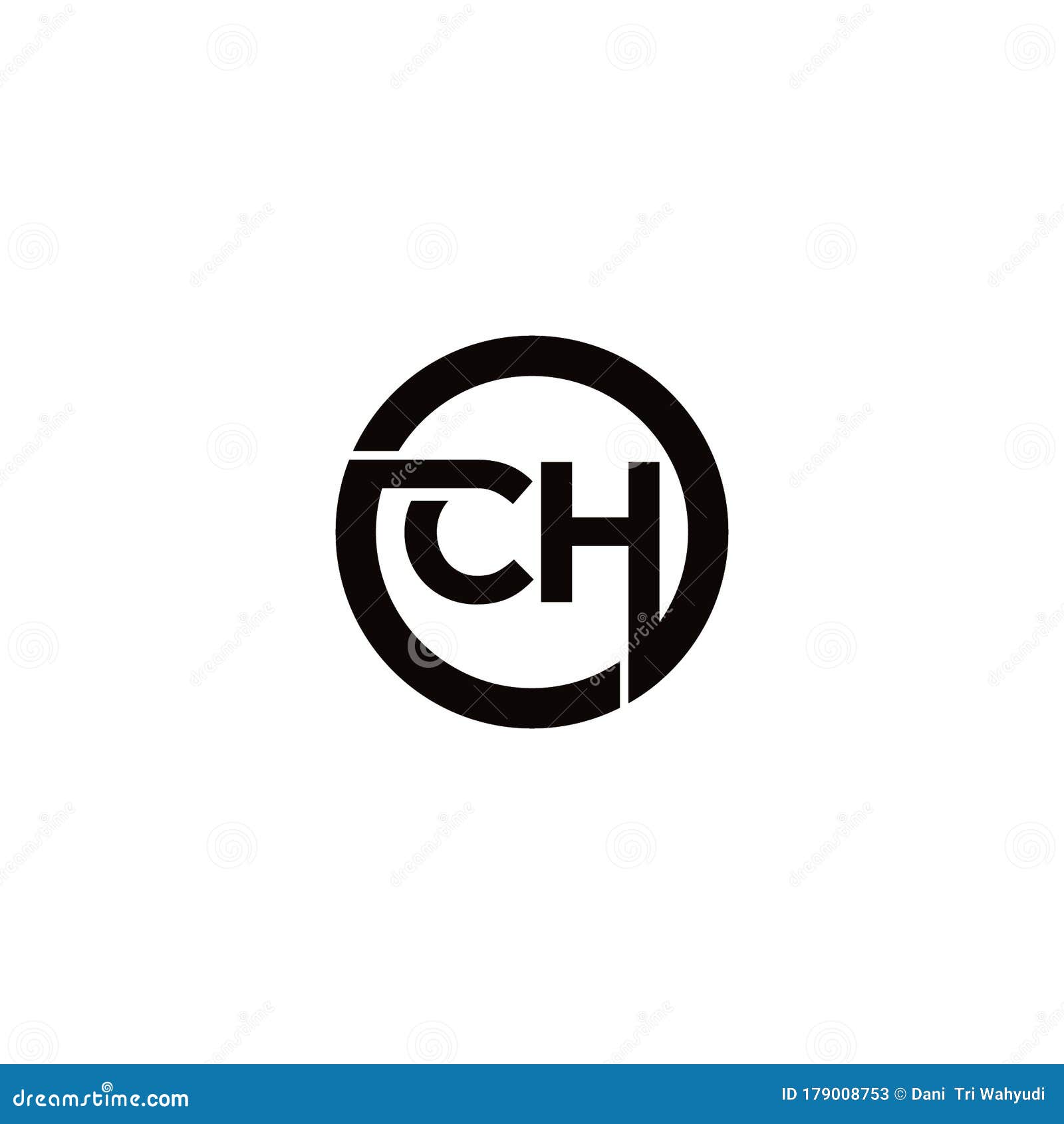 CH Letter Logo Icon Design Template Elements Stock Vector ...