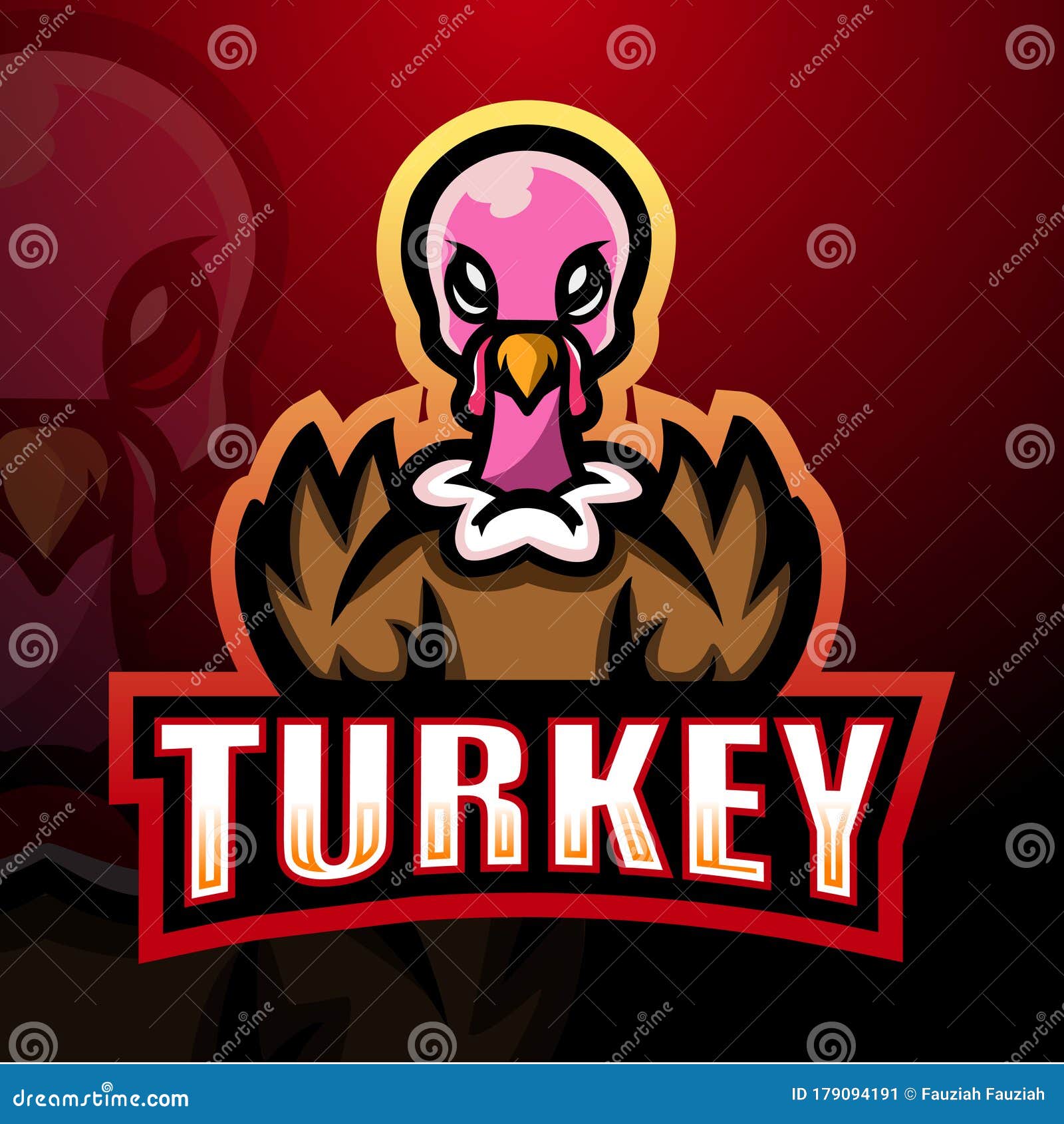 Turkey Mascot Esport Logo Design Stock Vector - Illustration of little ...