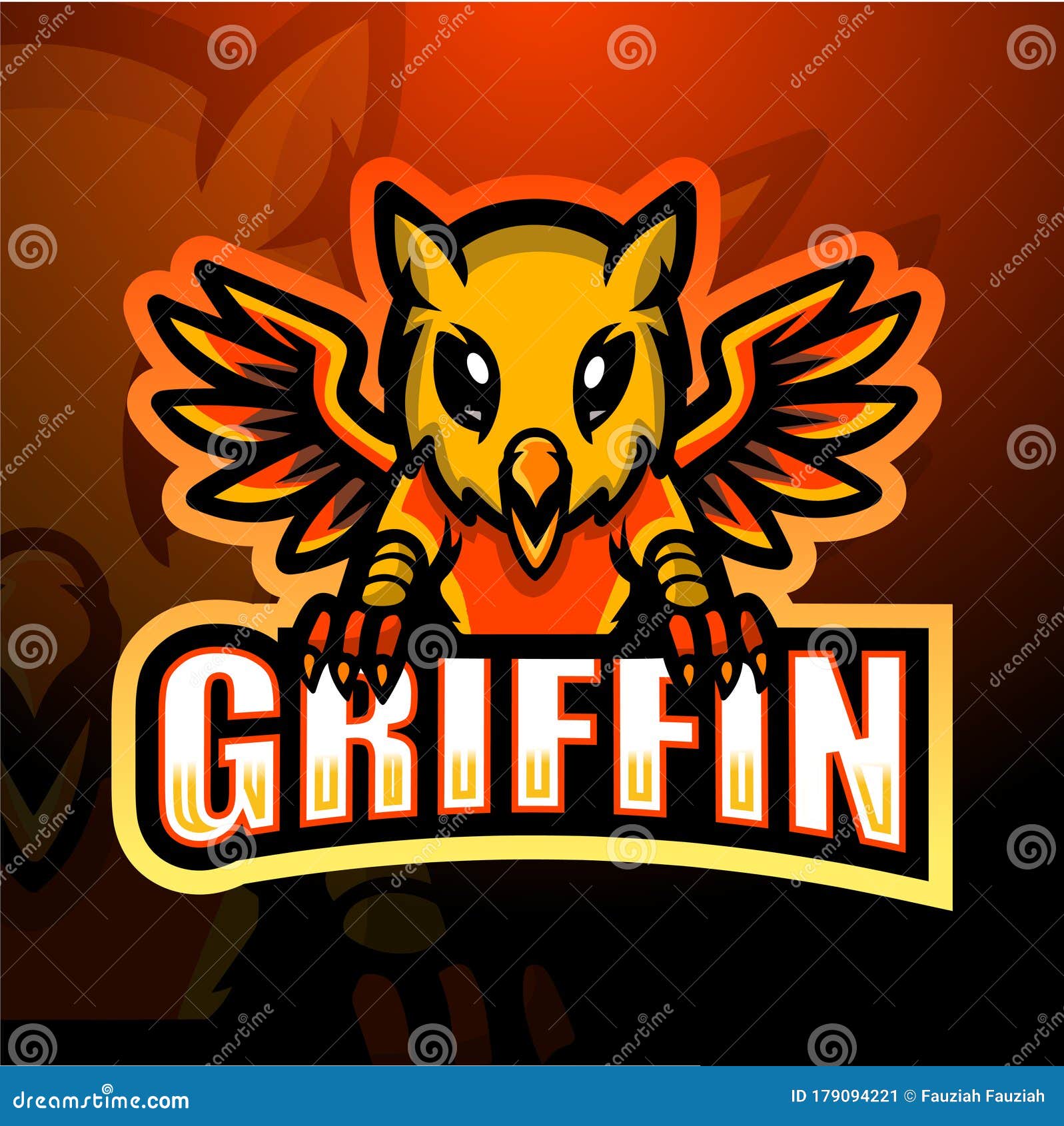 Griffin Mascot Esport Logo Design Stock Vector - Illustration of ...