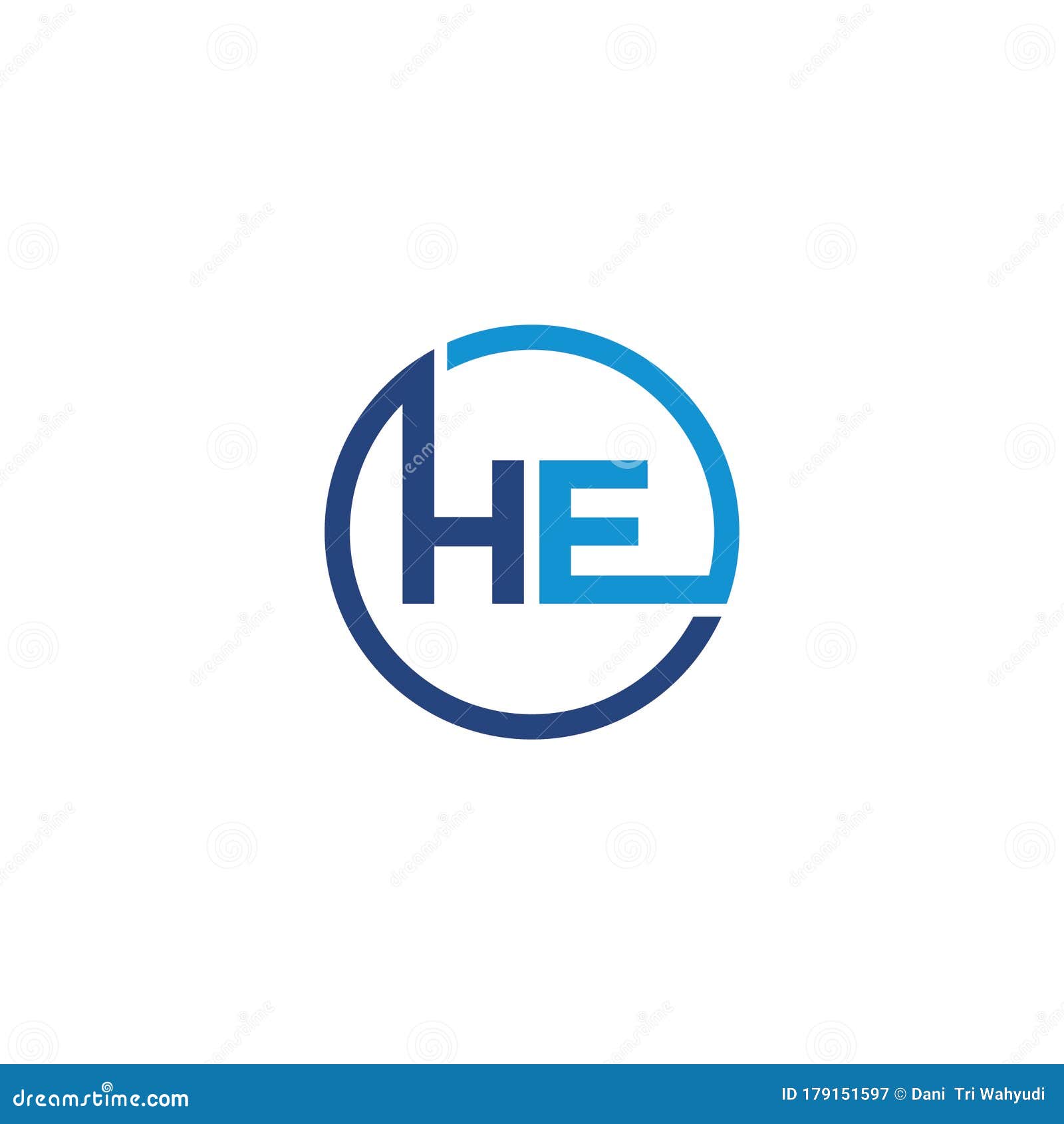 He Letter Logo Icon Design Template Elements Stock Vector ...