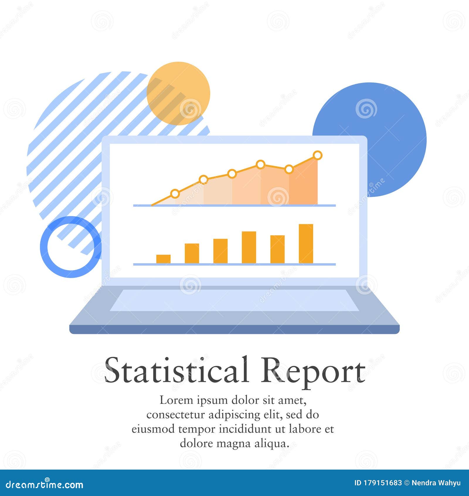 Statistical Data Icon Represented From Charts And Graphs Cartoon Vector ...