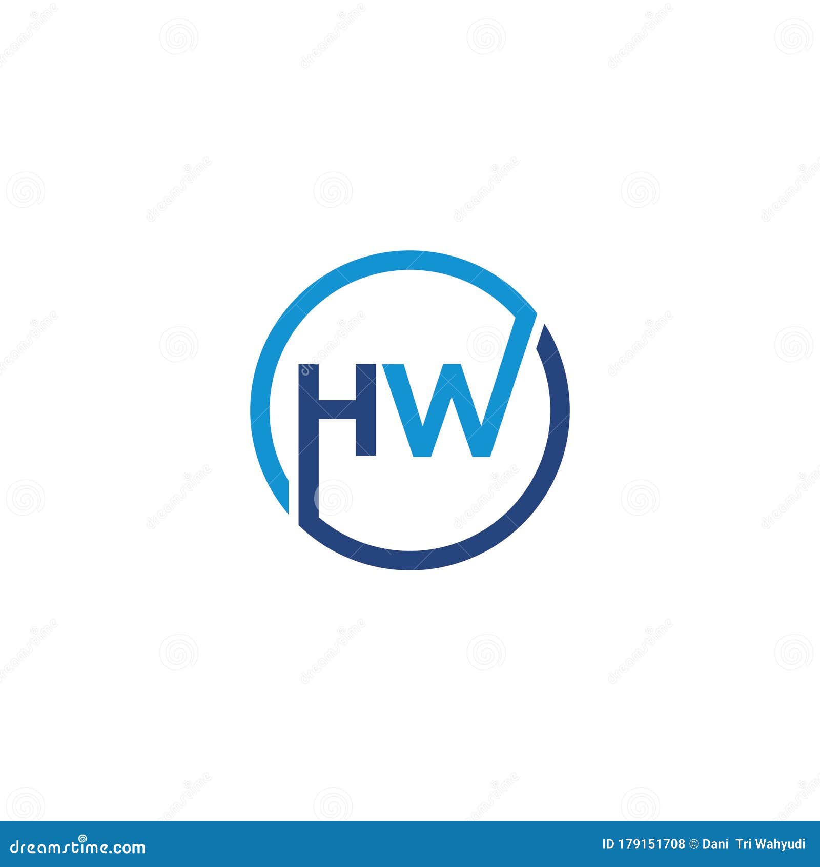 HW Letter Logo Icon Design Template Elements Stock Vector ...