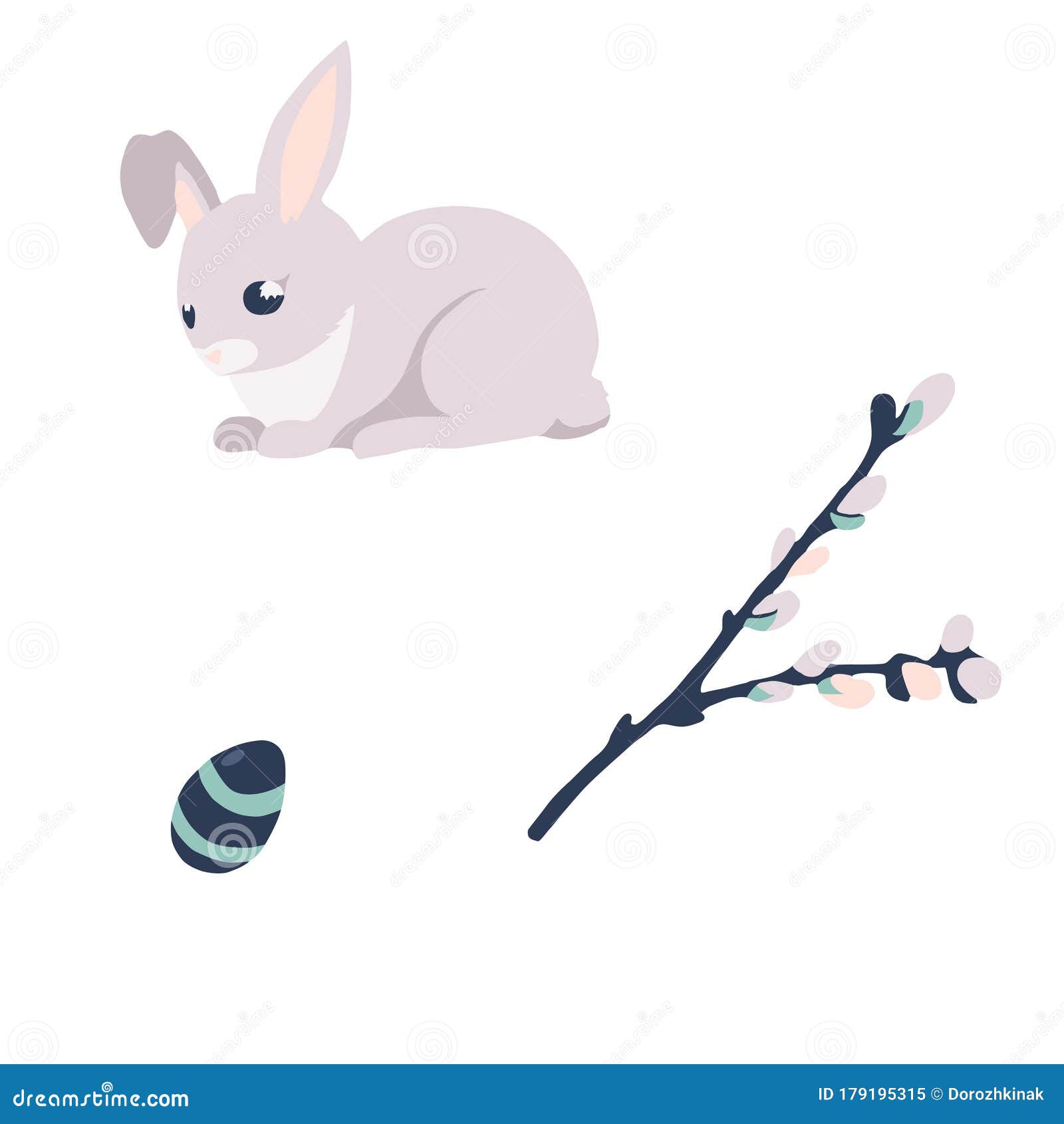 Vector Set of Easter Symbols Stock Vector - Illustration of tree ...