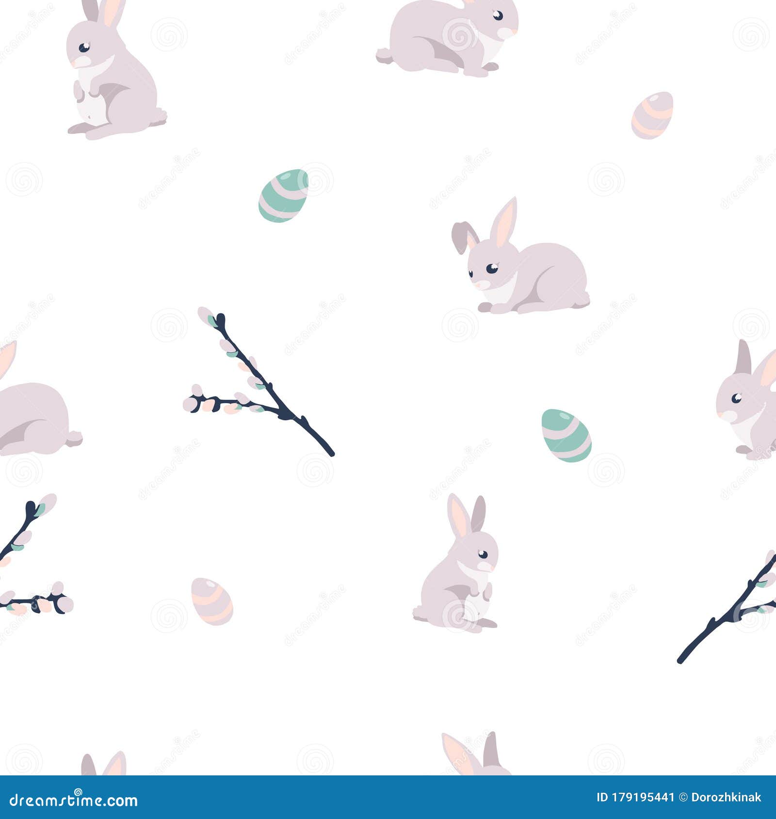 Easter Rabbit Seamless Pattern Stock Vector - Illustration of wallpaper ...
