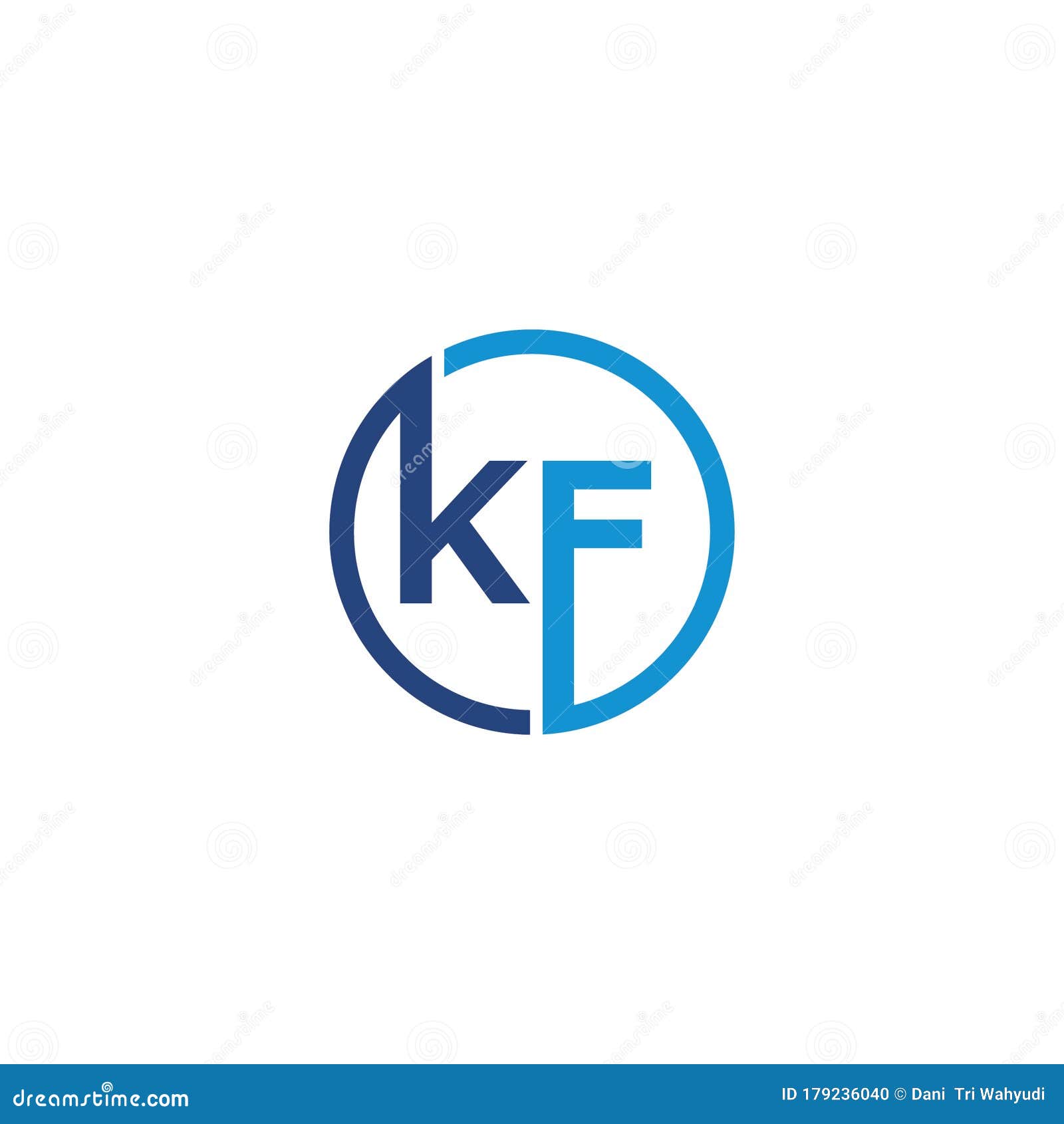 KF Letter Logo Icon Design Template Elements Stock Vector ...