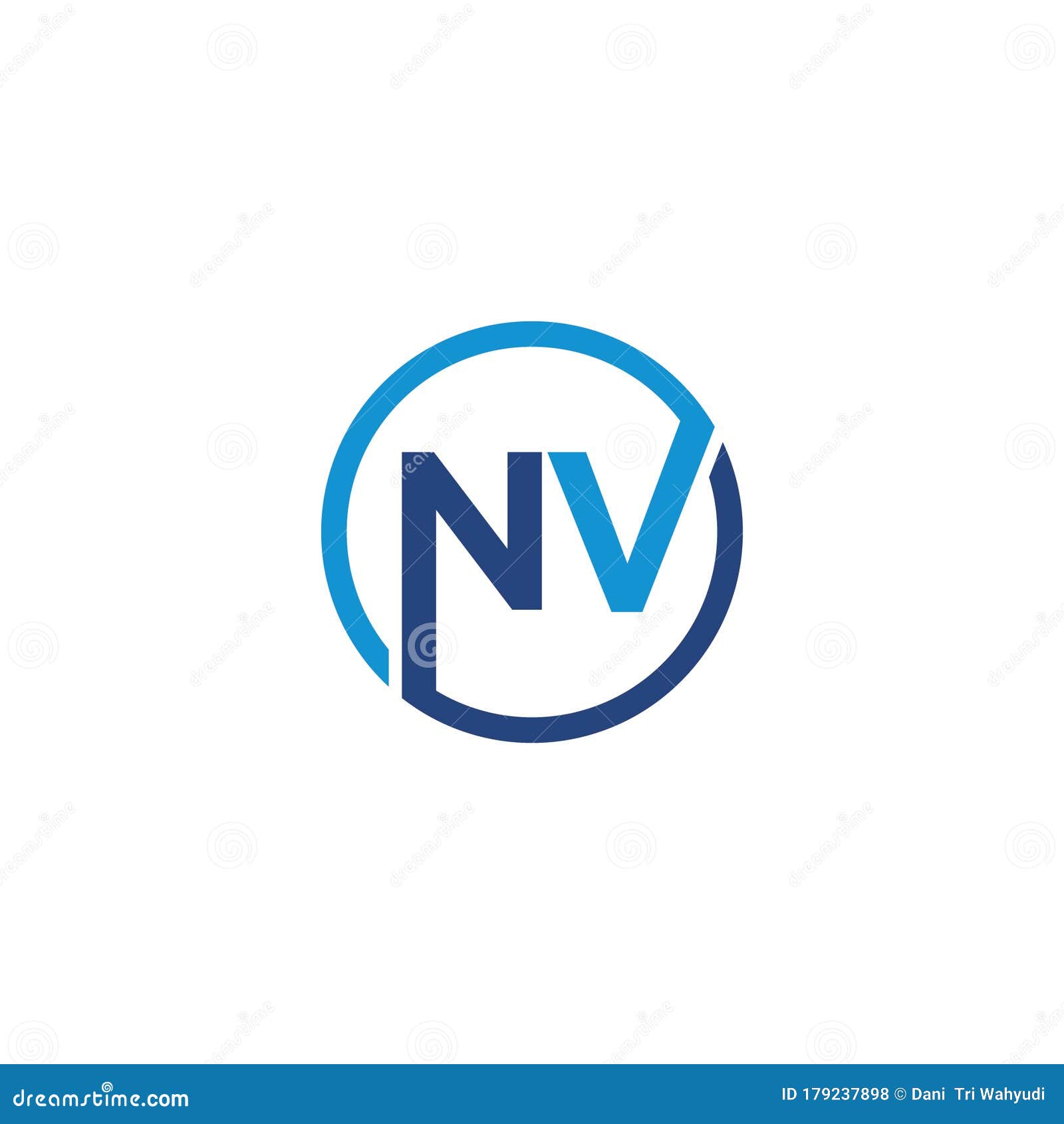 NV Letter Logo Icon Design Template Elements Stock Vector ...