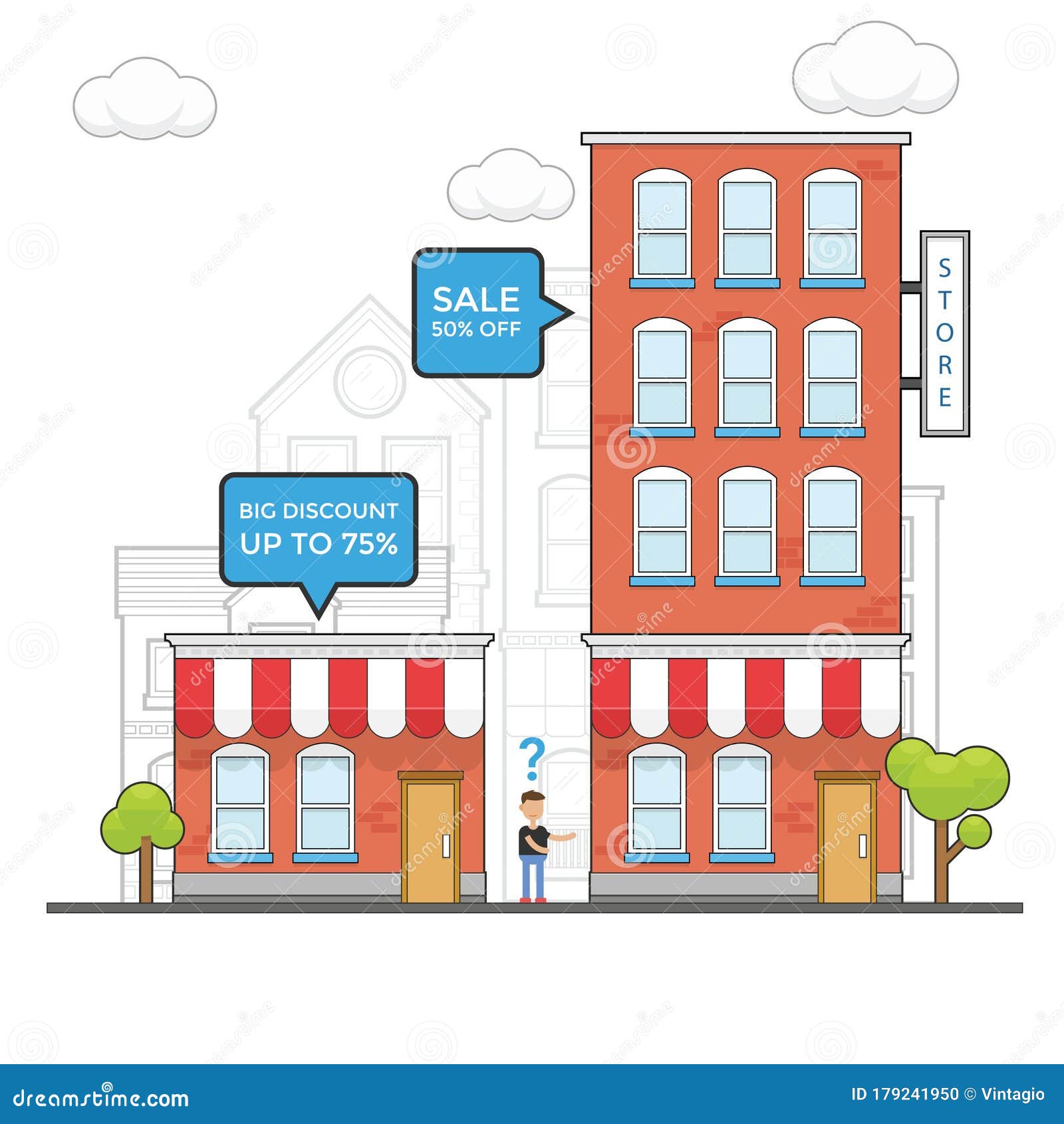 Store Promotion stock vector. Illustration of apartment - 179241950