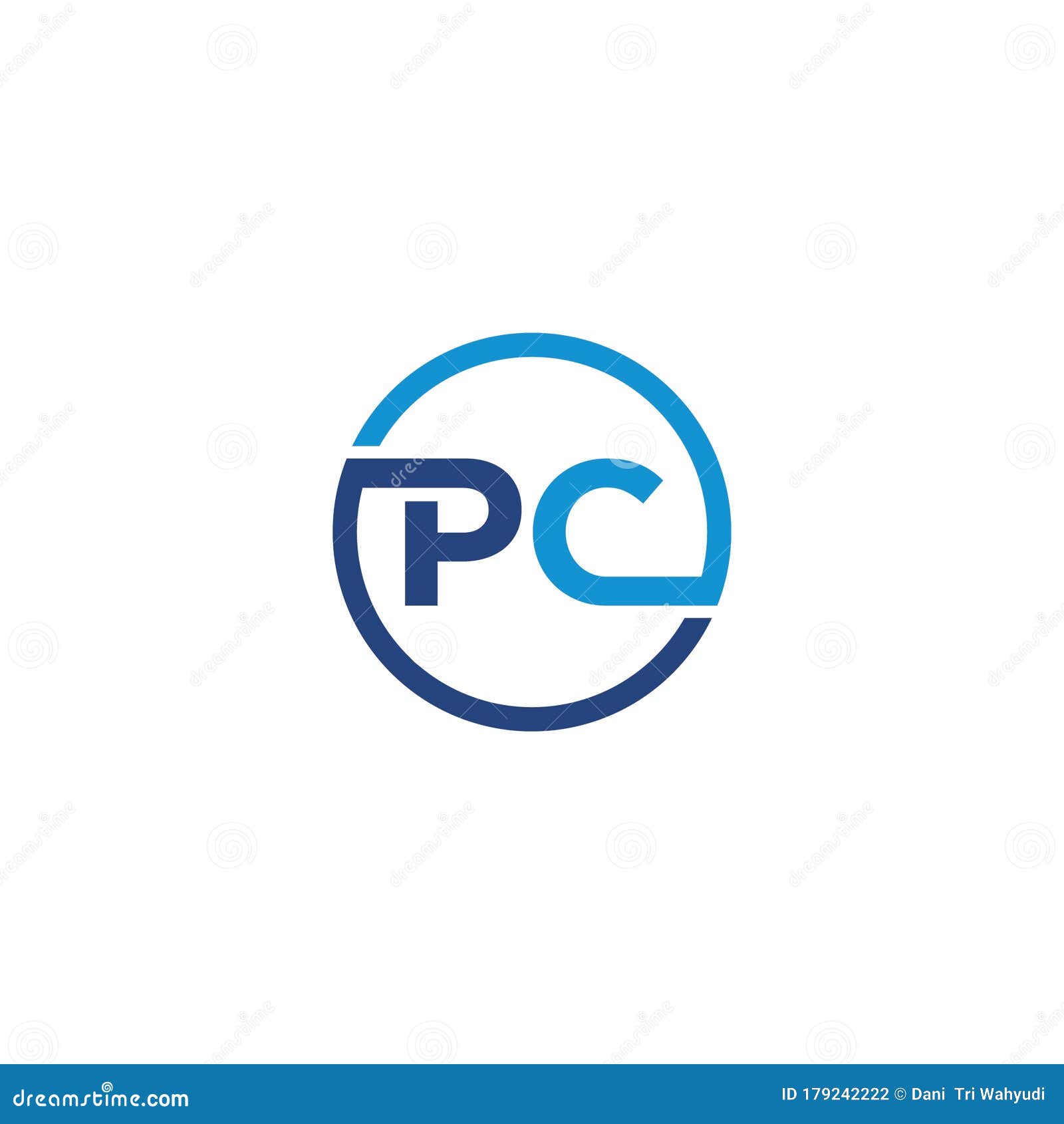 PC Letter Logo Icon Design Template Elements Stock Vector ...