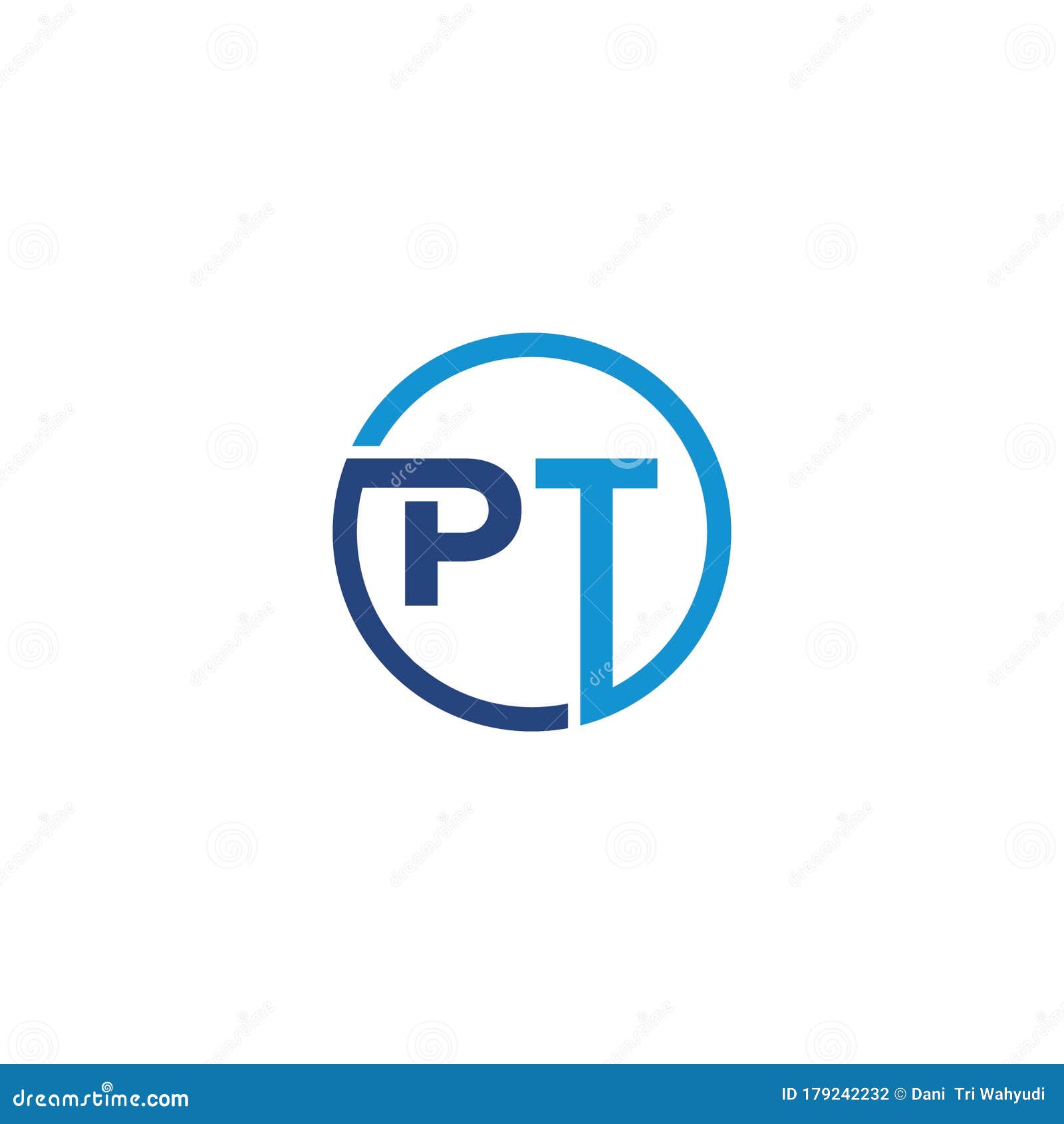 PT Letter Logo Icon Design Template Elements Stock Vector ...