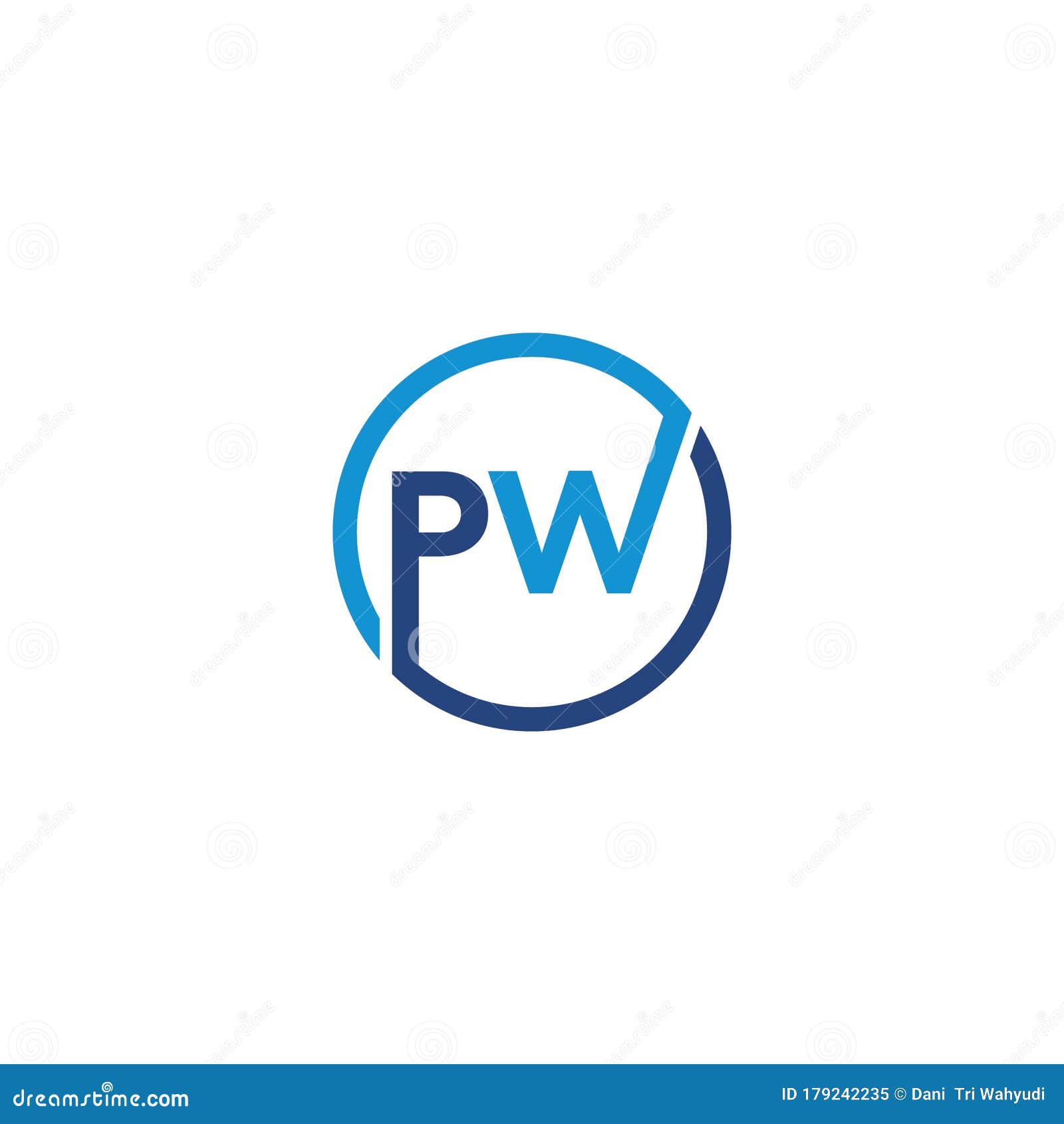 PW Letter Logo Icon Design Template Elements Stock Vector ...