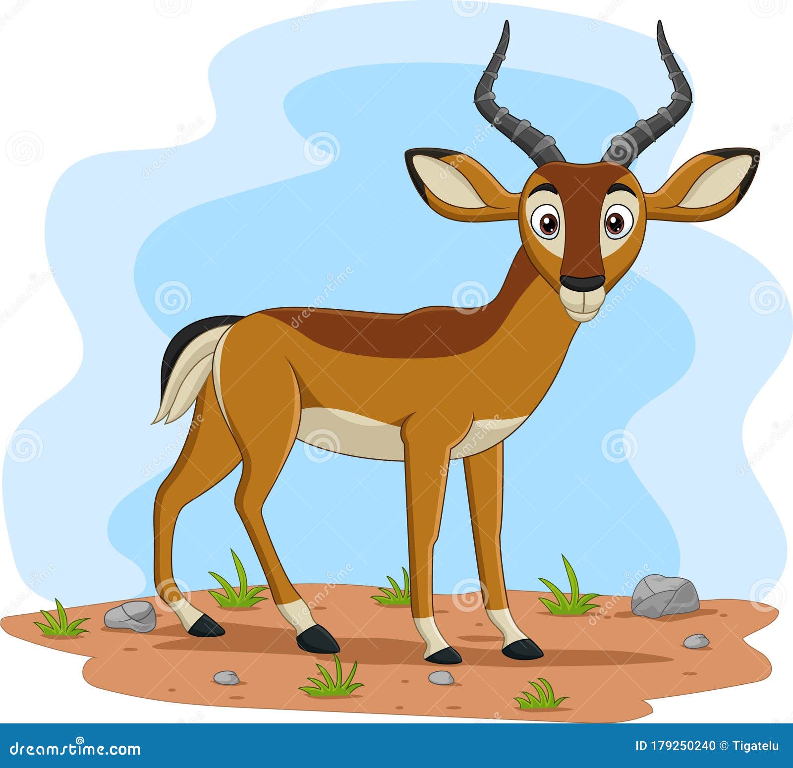 Cartoon Impala in the Field Stock Vector - Illustration of field ...