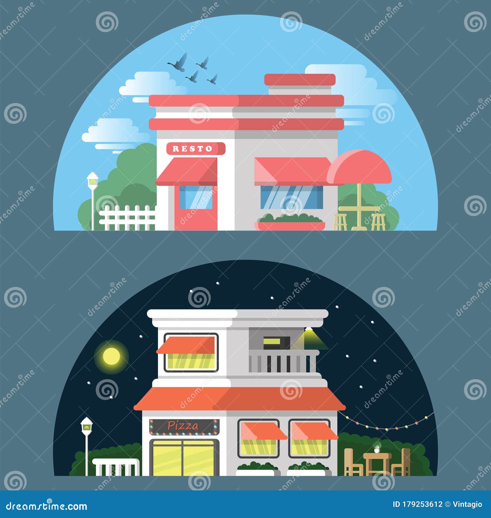 Restaurant stock vector. Illustration of pink, cafe - 179253612