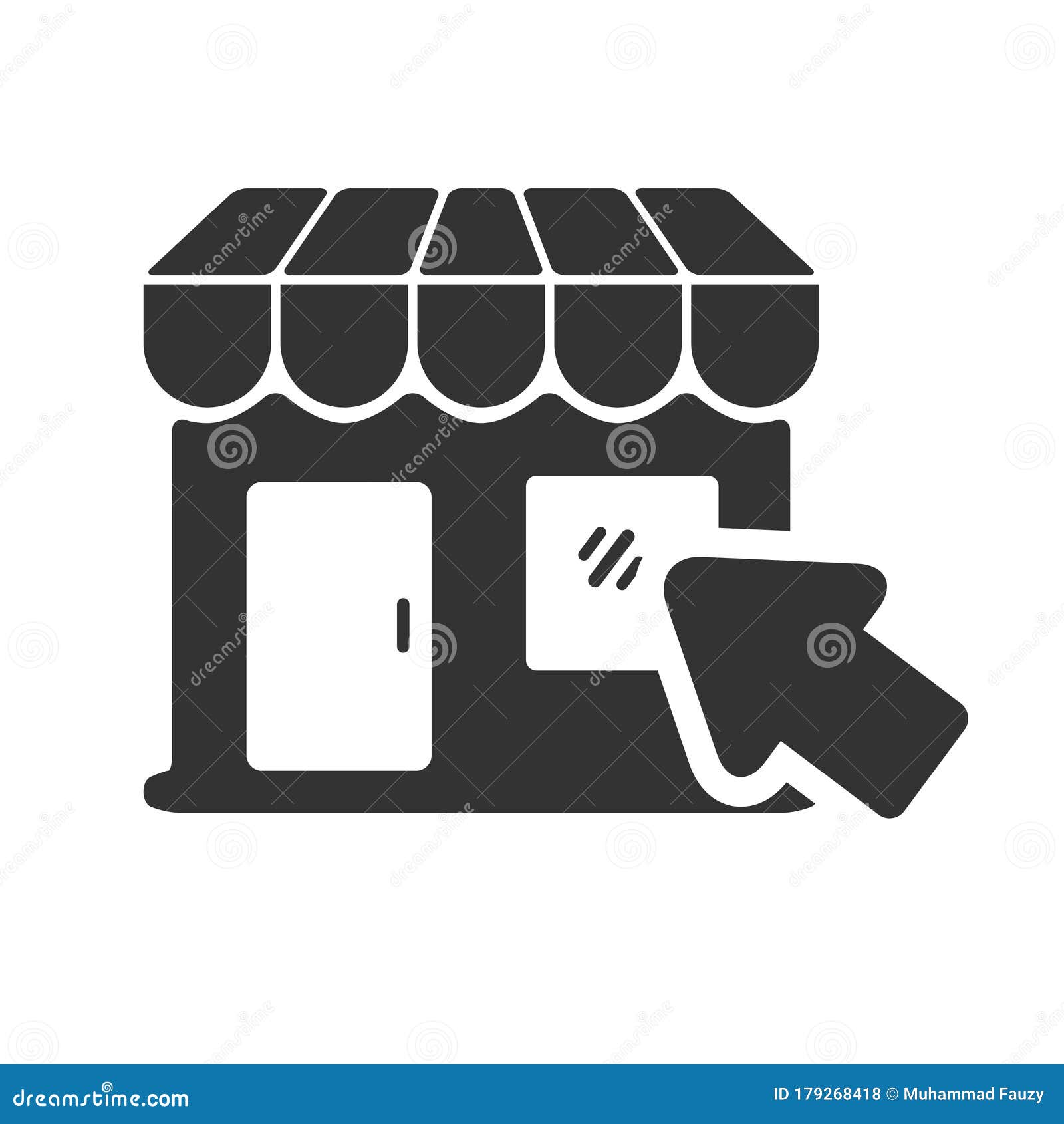 Store and Arrow Vector Illustration in Black Design Stock Vector ...