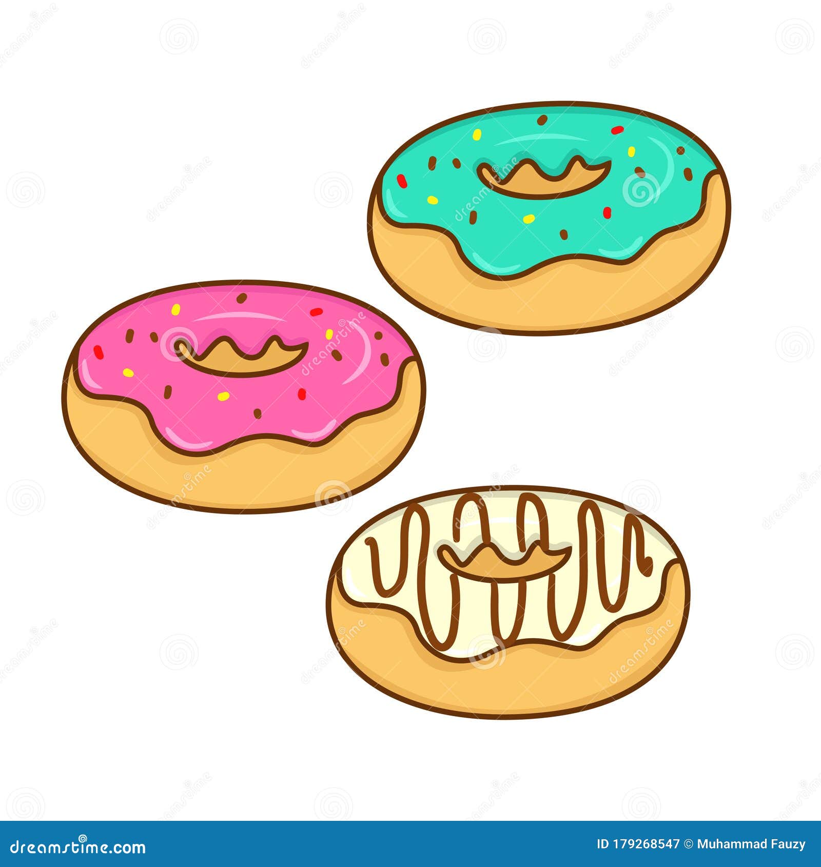 Doughnut Vector Illustration with Colorful Cartoon Style Stock Vector ...