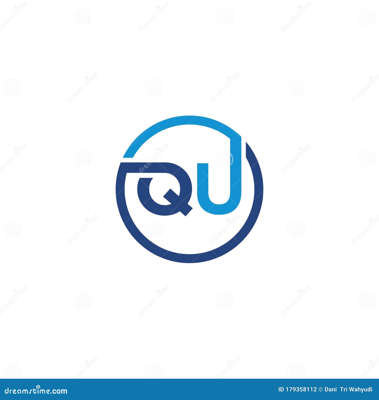 QU Letter Logo Icon Design Template Elements Stock Vector ...