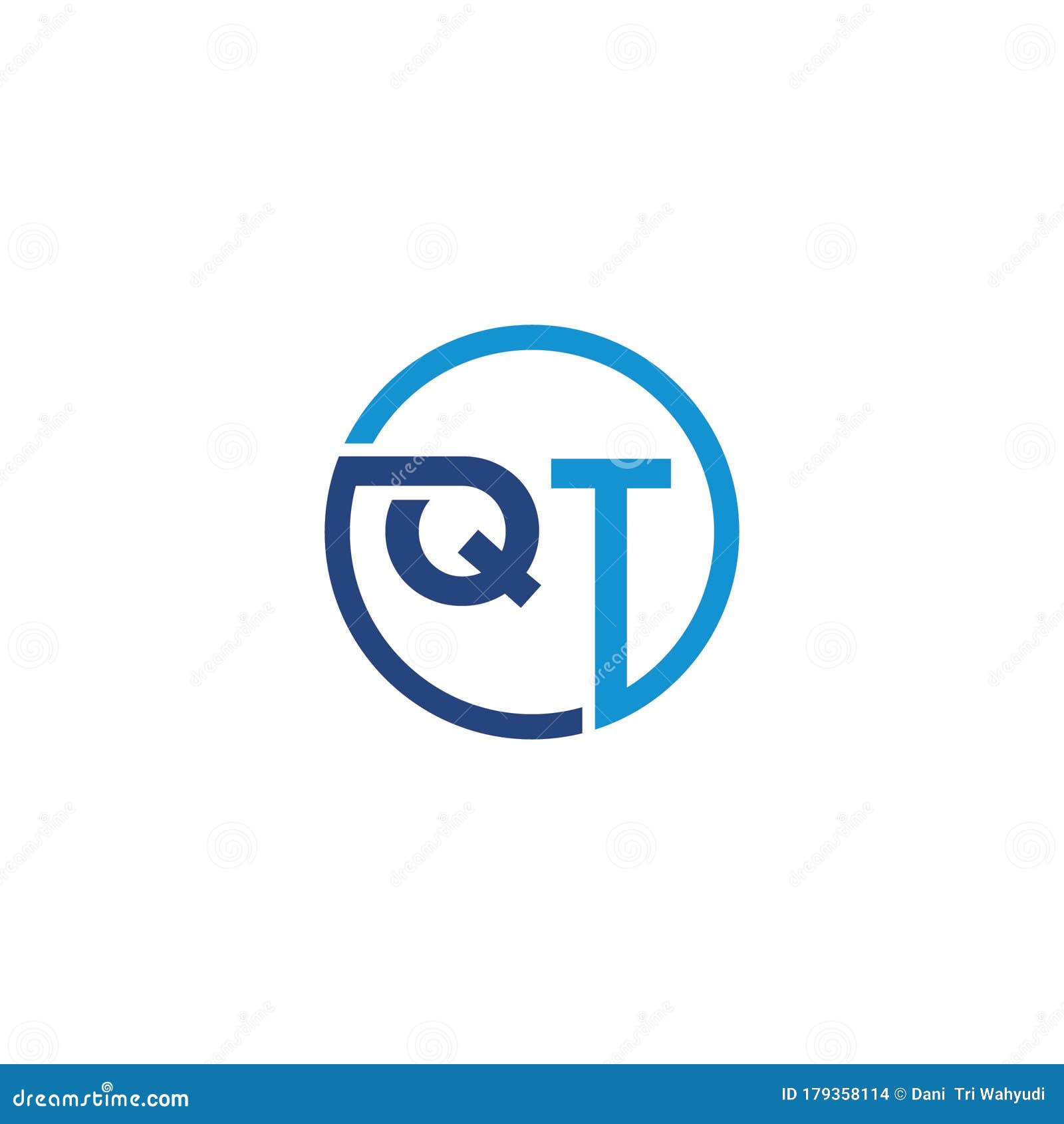 QT Letter Logo Icon Design Template Elements Stock Vector ...