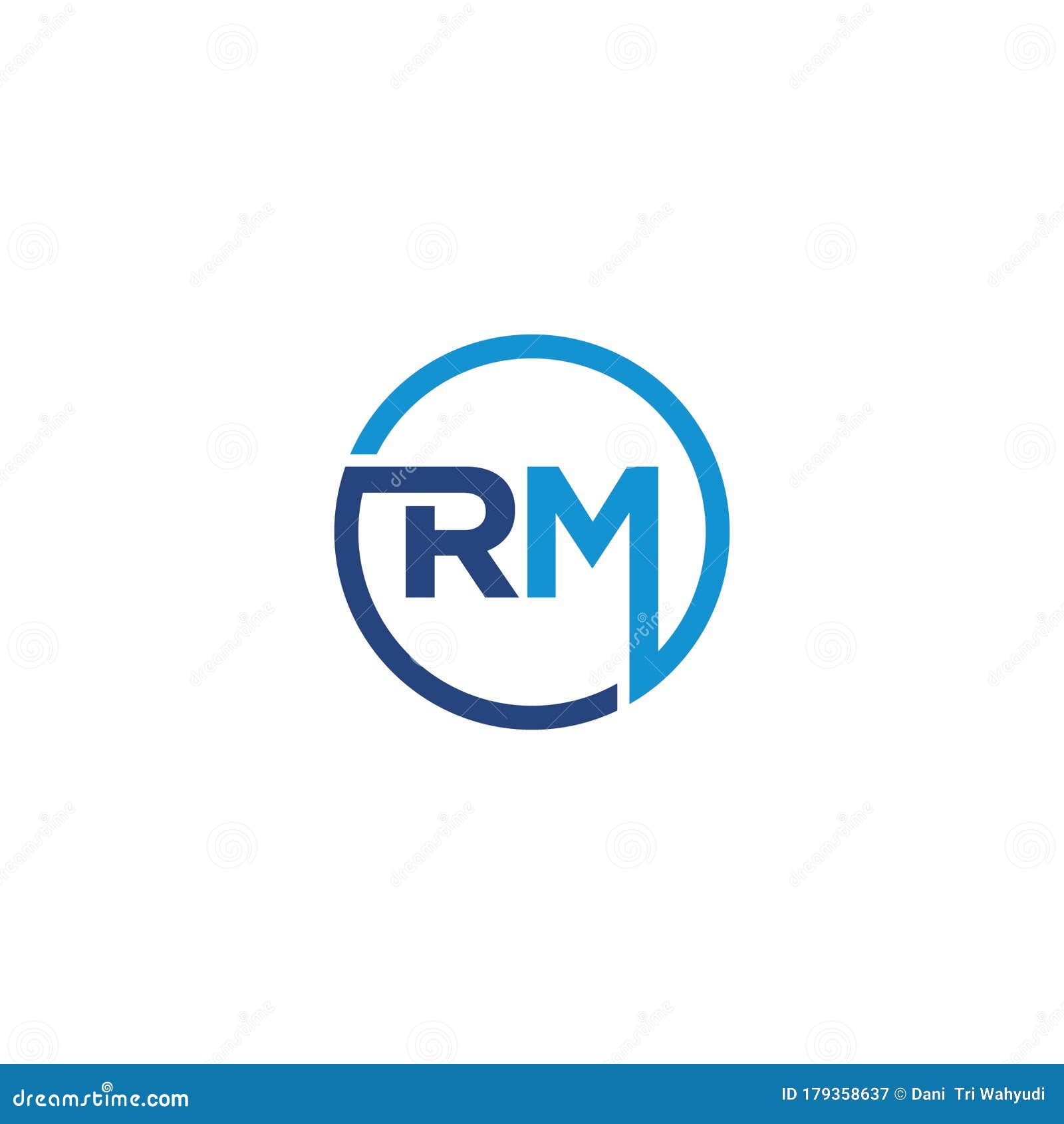 RM Letter Logo Icon Design Template Elements Stock Vector ...