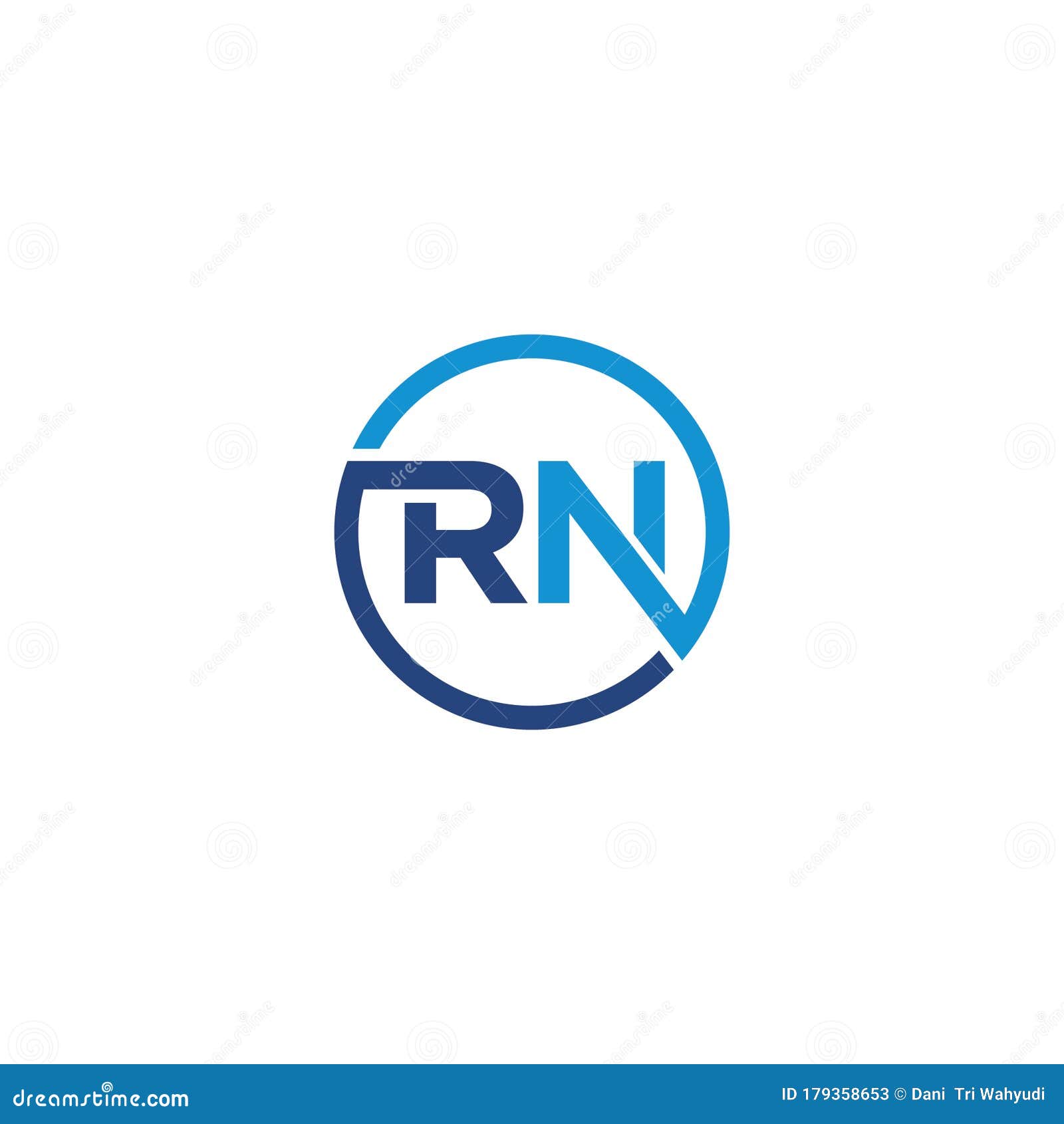 RN Letter Logo Icon Design Template Elements Stock Vector ...