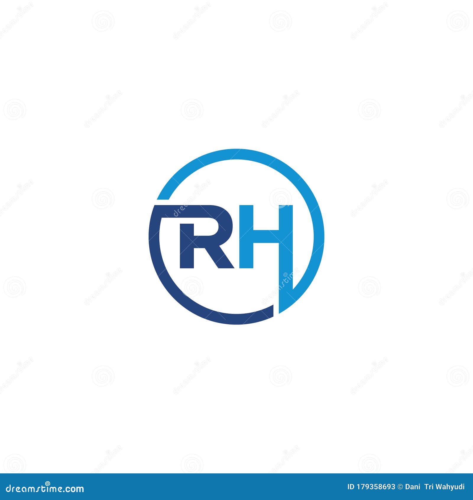 RH Letter Logo Icon Design Template Elements Stock Vector ...