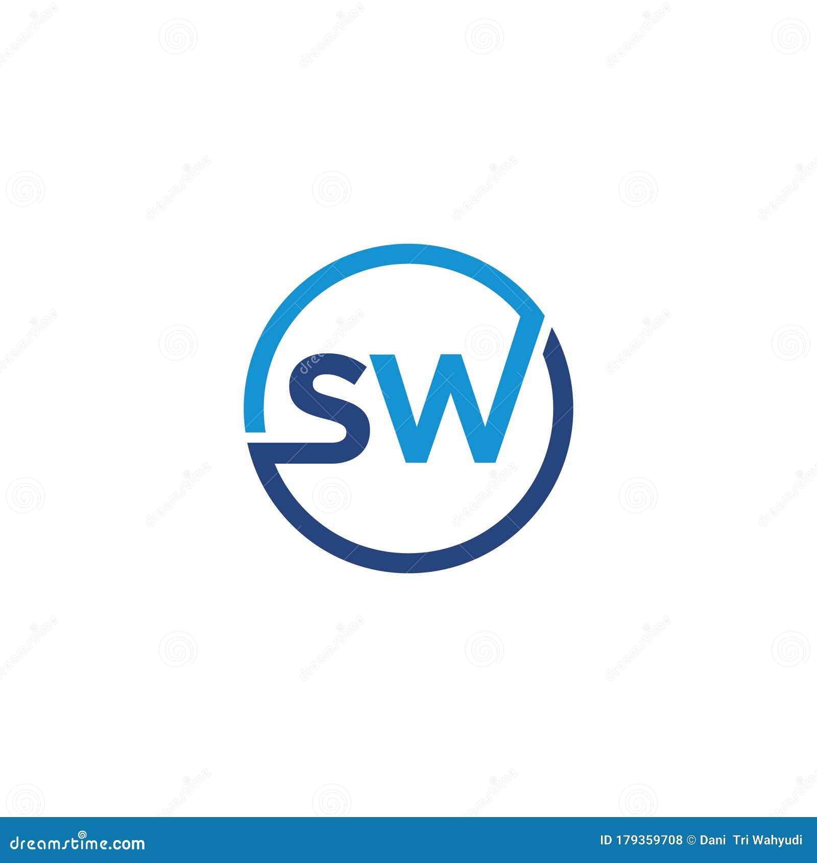 SW Letter Logo Icon Design Template Elements Stock Vector ...