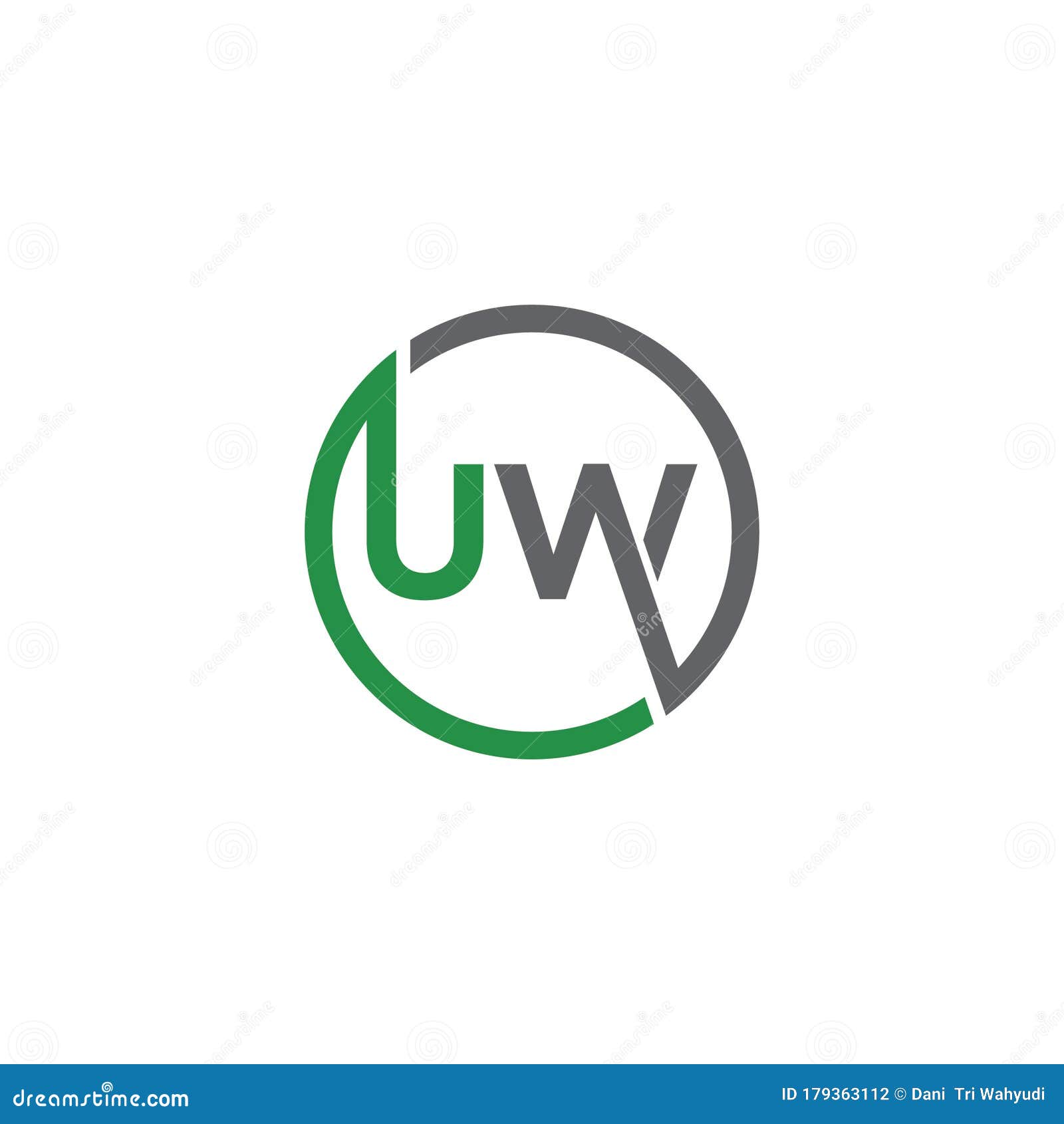 UW Letter Logo Icon Design Template Elements Stock Vector ...