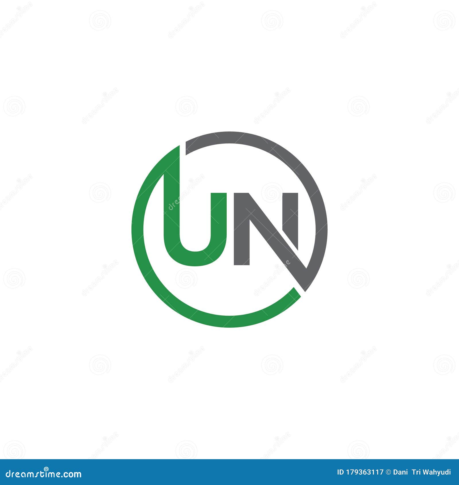 UN Letter Logo Icon Design Template Elements Stock Vector ...