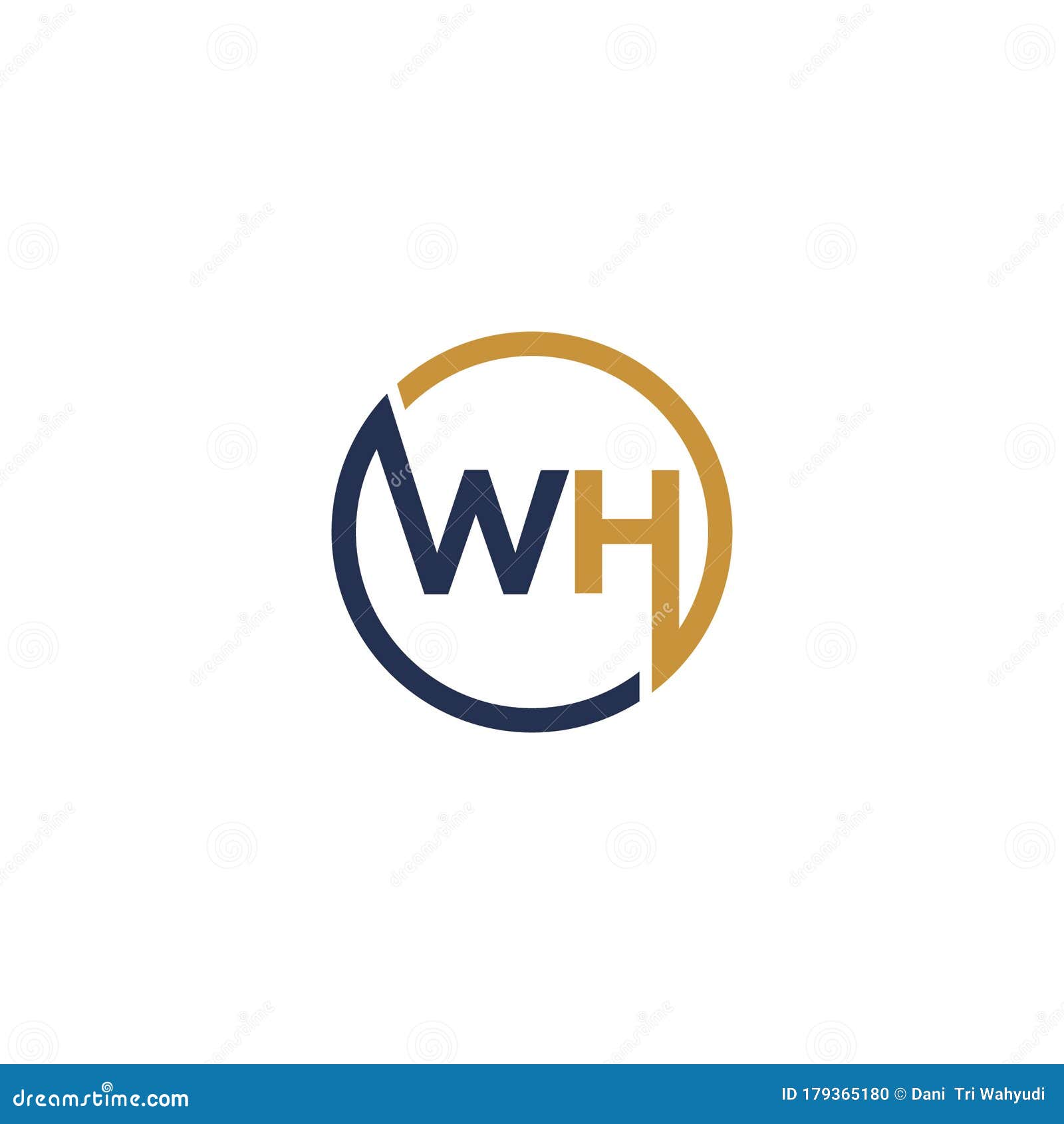 WH Letter Logo Icon Design Template Elements Stock Vector ...