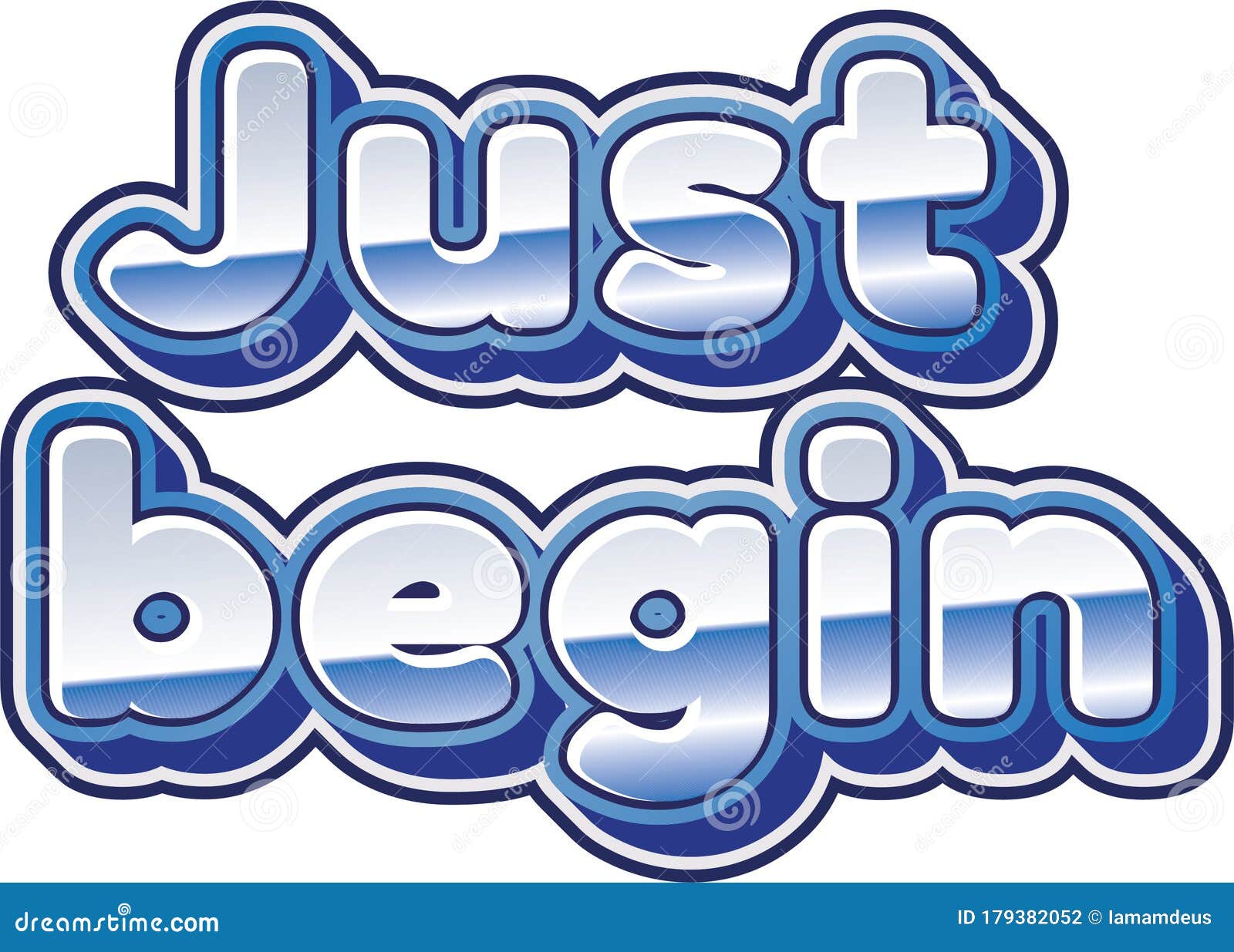 `Just begin` poster stock vector. Illustration of calligraphy - 179382052