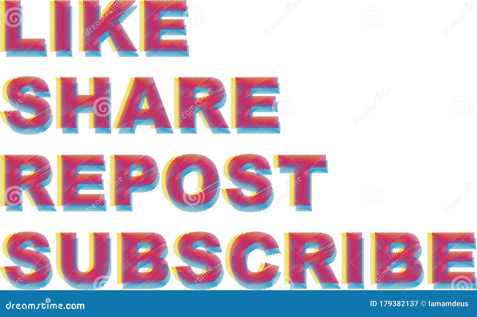 `Like, Repost, Subscribe` Typography Stock Vector - Illustration of ...
