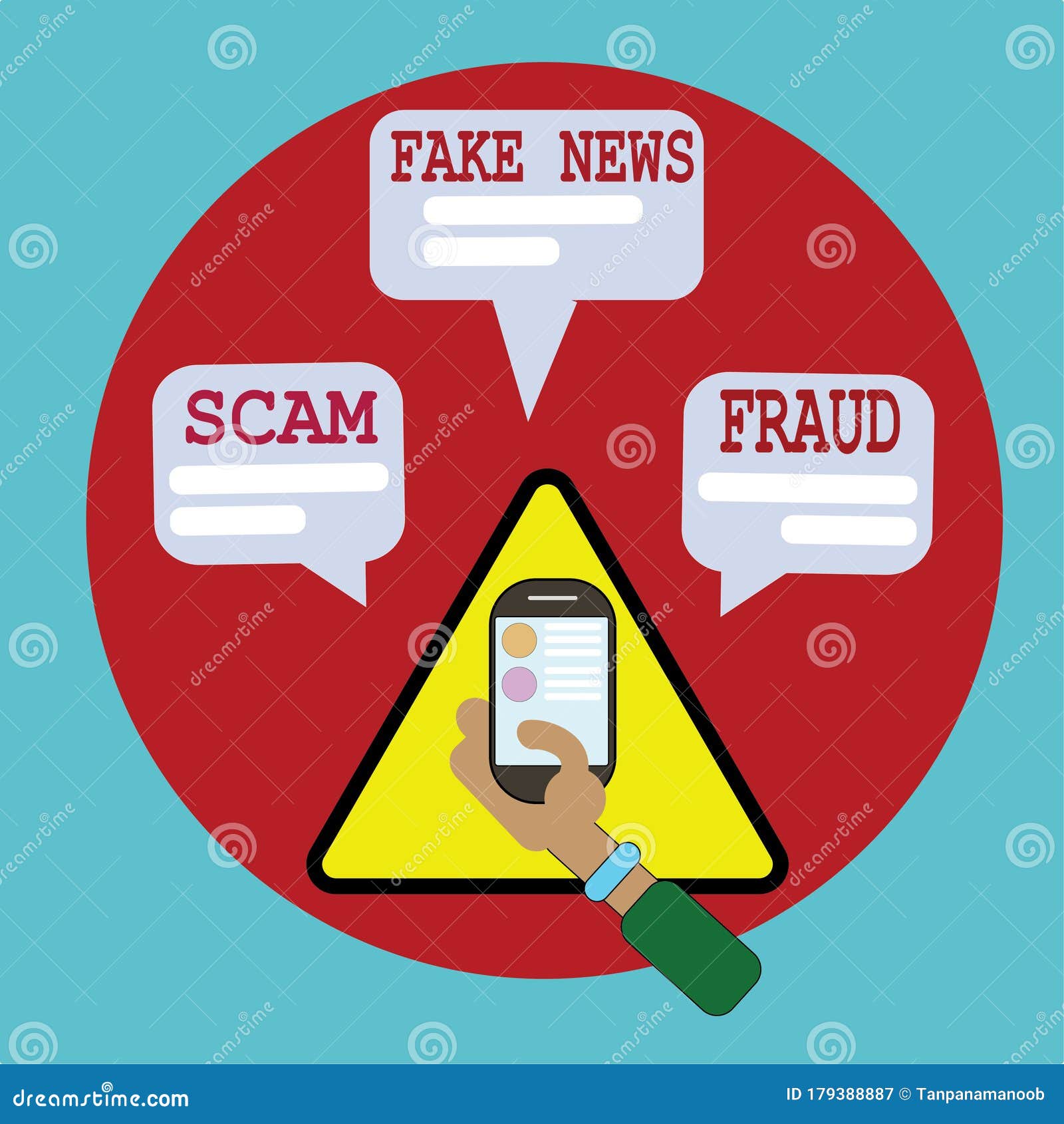 Warning Fake News Alert Sign Cartoon Vector | CartoonDealer.com #186160661