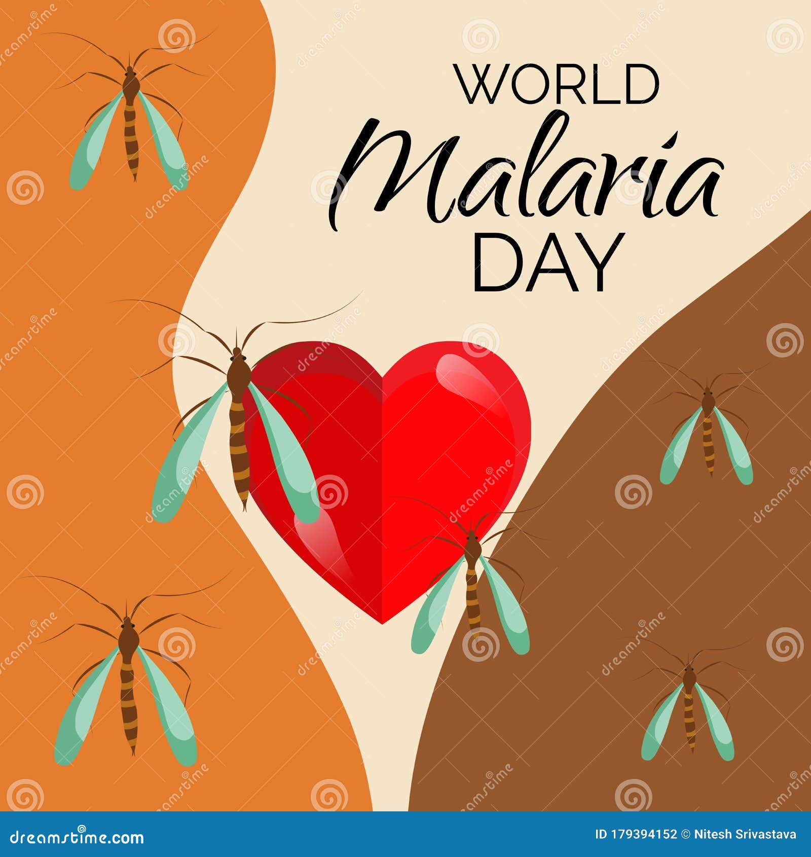 World Malaria Day. stock illustration. Illustration of graphic - 179394152