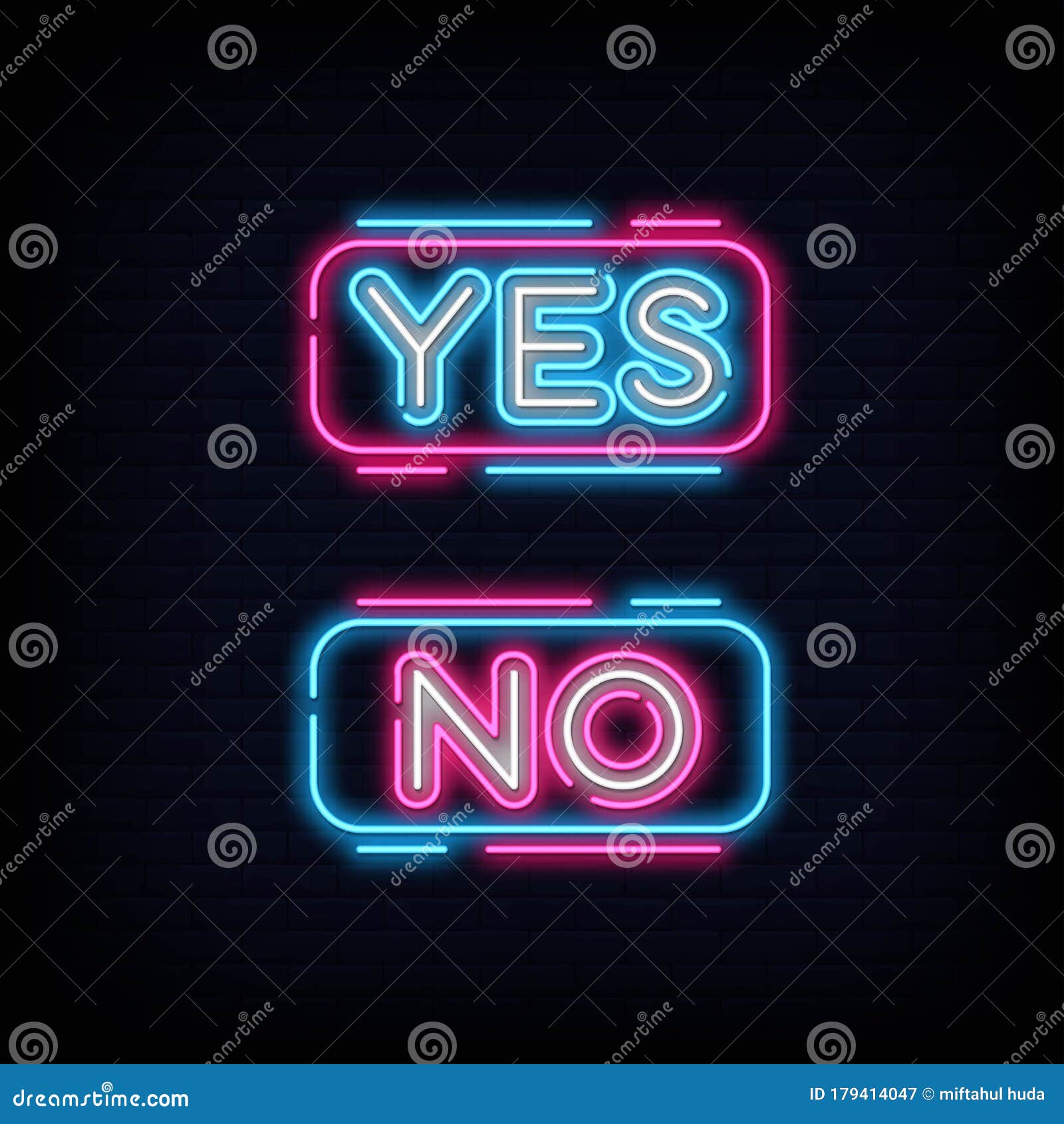 Yes and No Neon Signs Style Text Vector Stock Vector - Illustration of ...