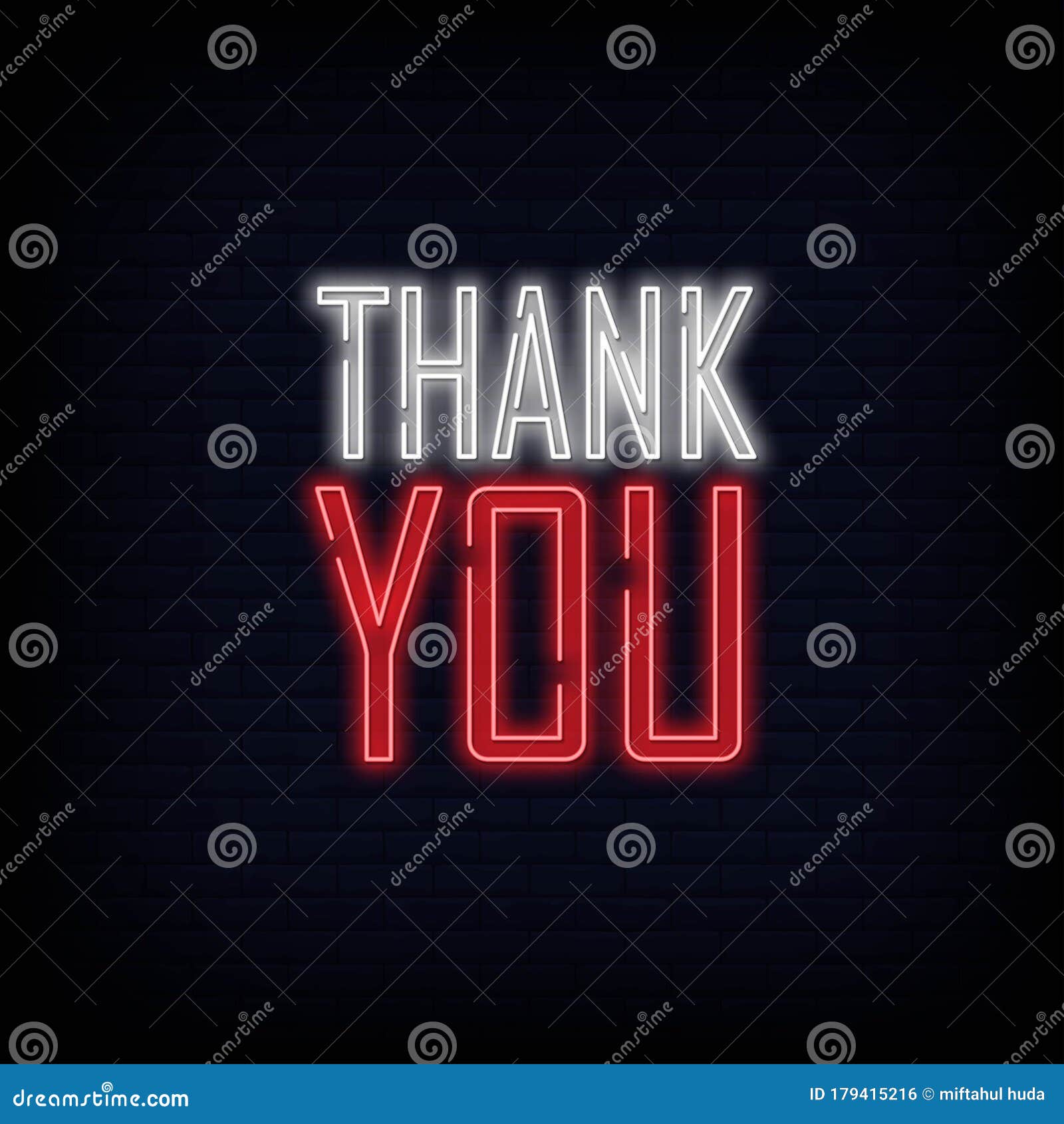 Thank You Neon Signs Style Text Vector Stock Vector - Illustration of ...