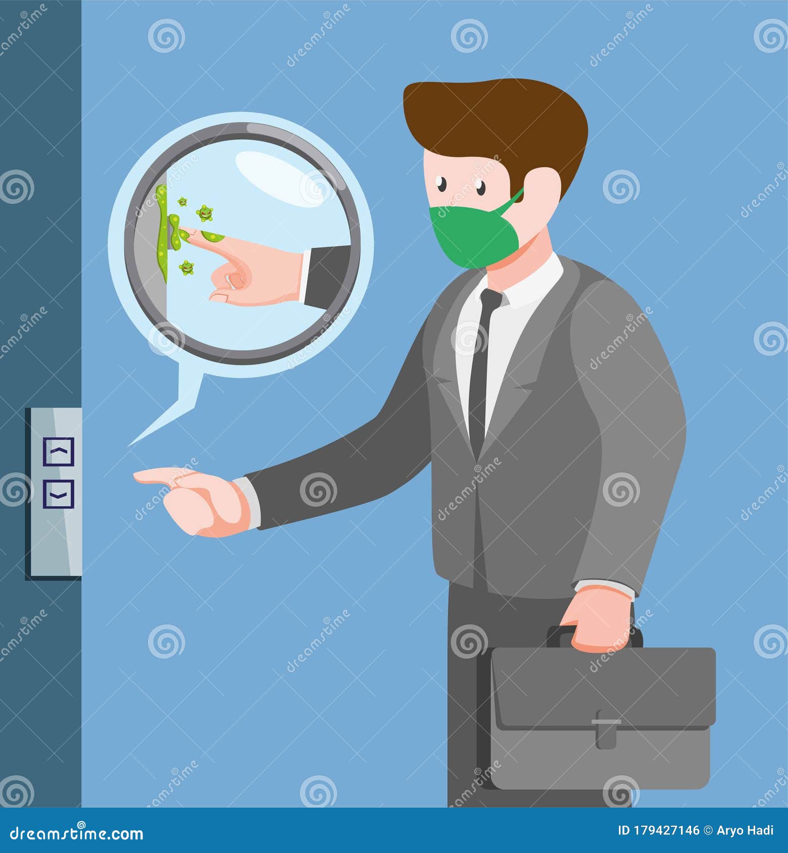 Bacteria In Lift, Man Contamination Bacteria Virus Infection From ...