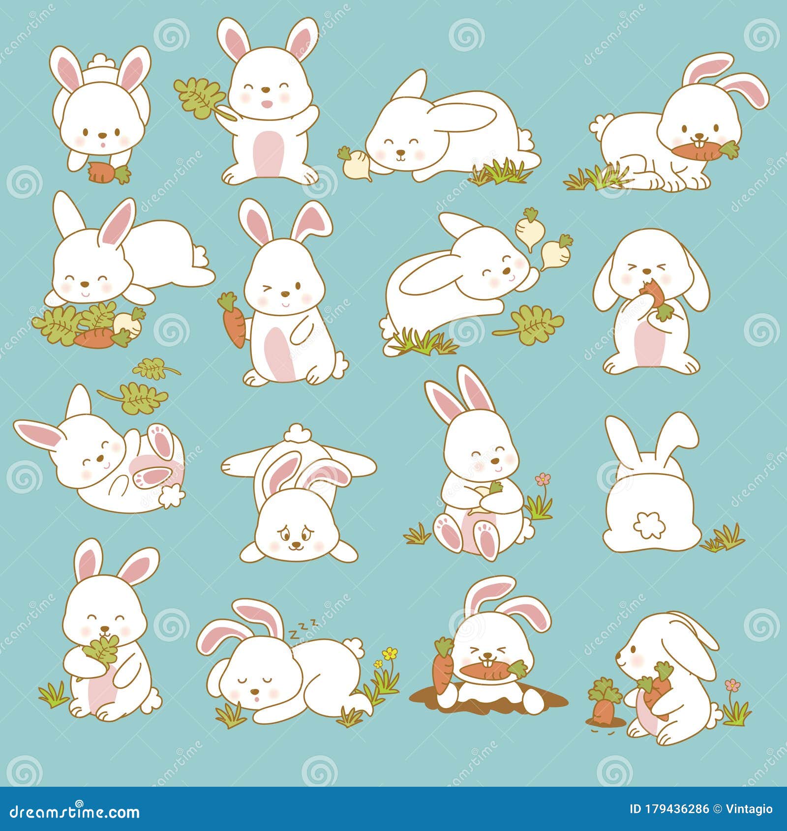 Hand Drawing Rabbit stock vector. Illustration of cartoon - 179436286