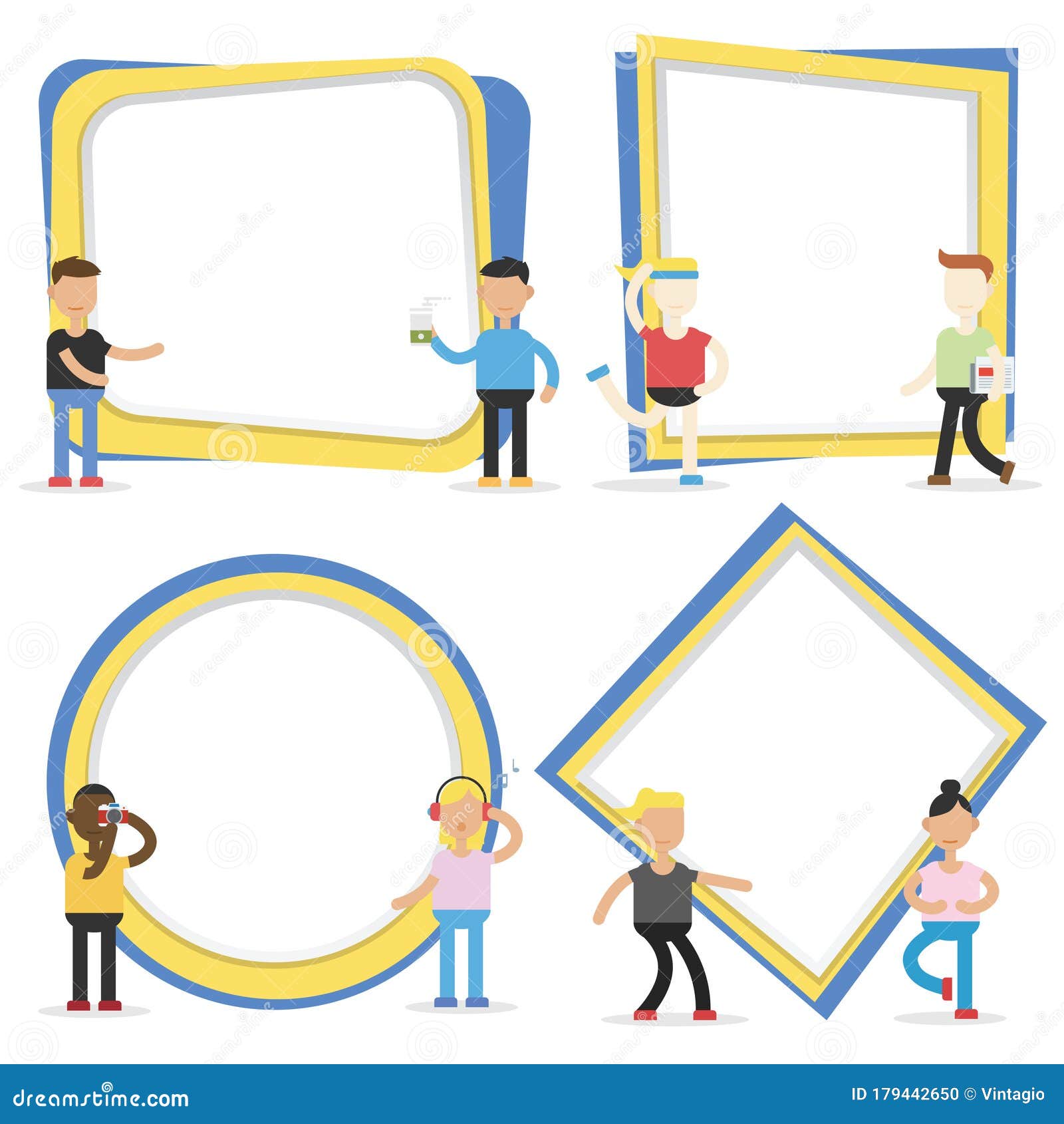 Man and Woman with frame stock vector. Illustration of people - 179442650