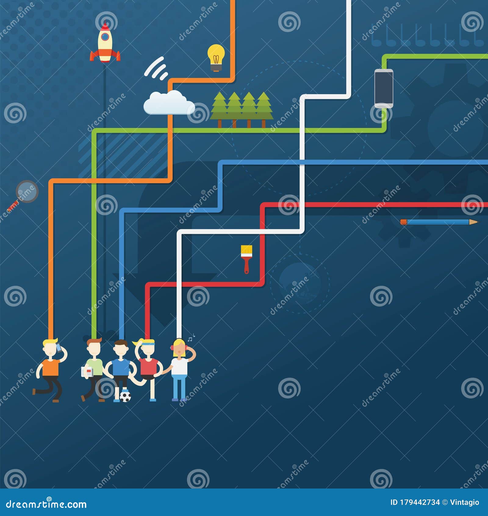 People with different mind stock vector. Illustration of magnifying ...