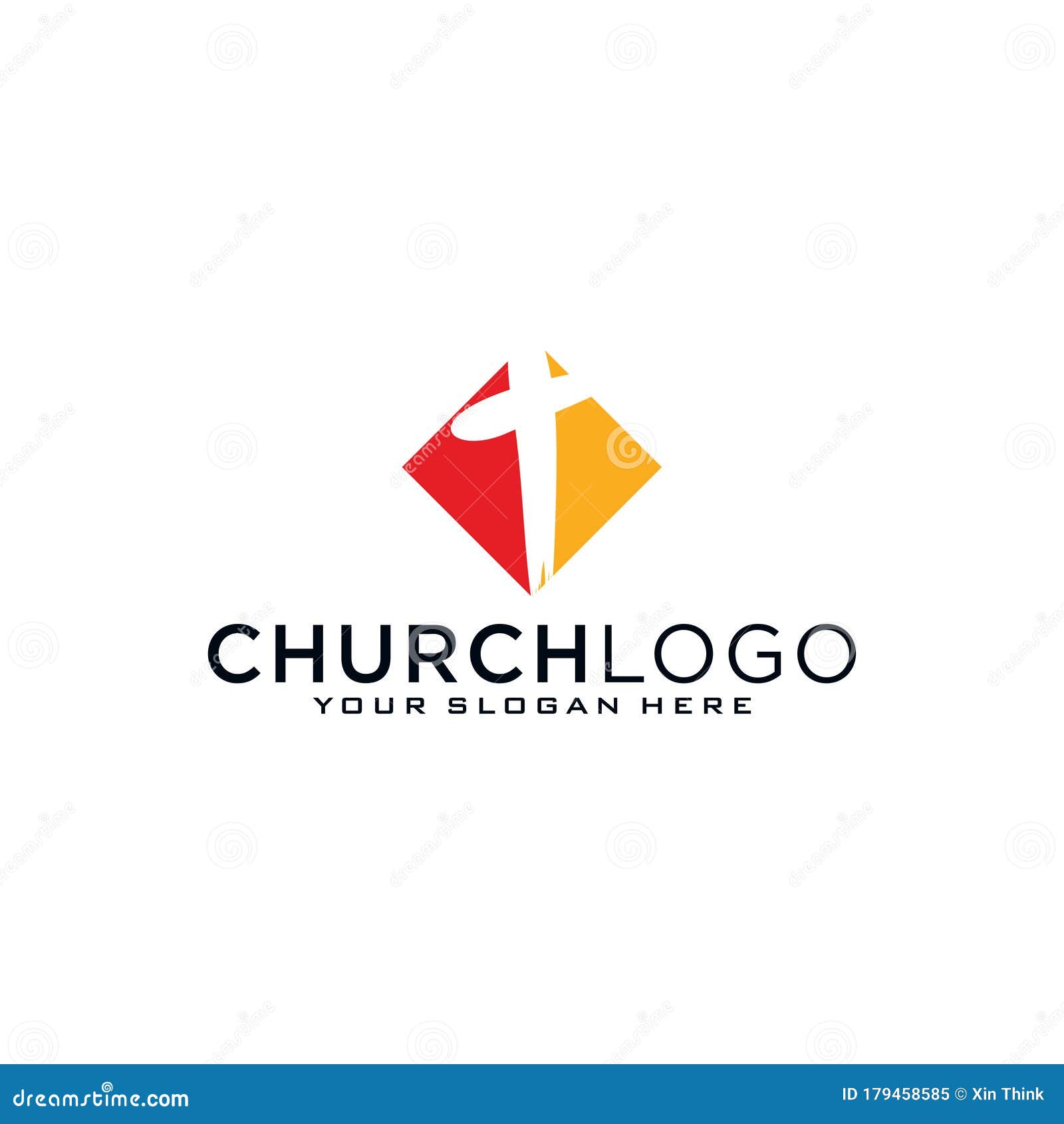 Church Logo. Christian Symbols. the Cross of Jesus, the Fire of the ...