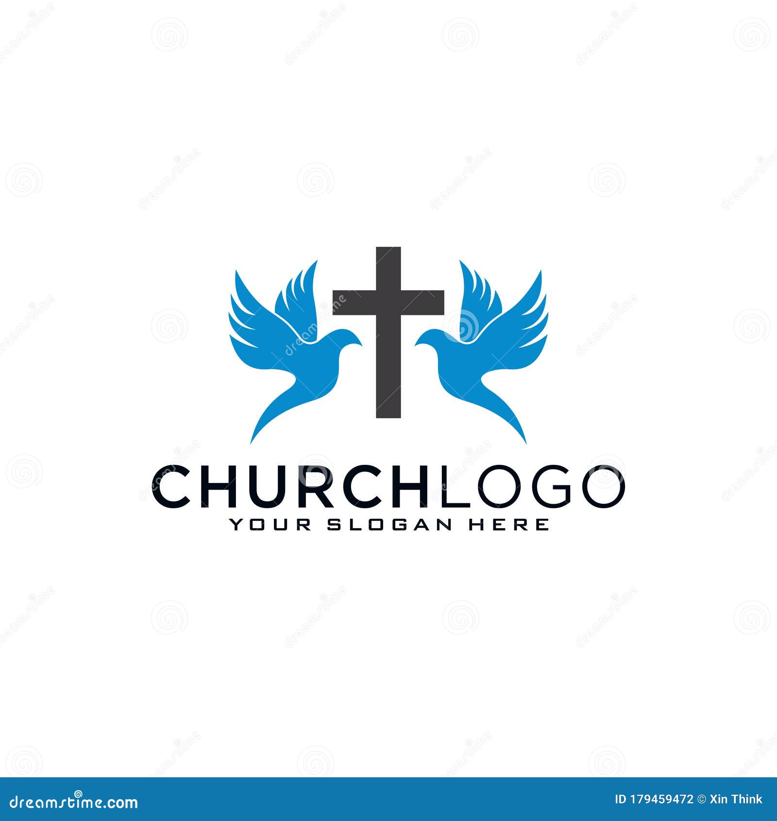 Church Logo. Christian Symbols. the Cross of Jesus, the Fire of the ...
