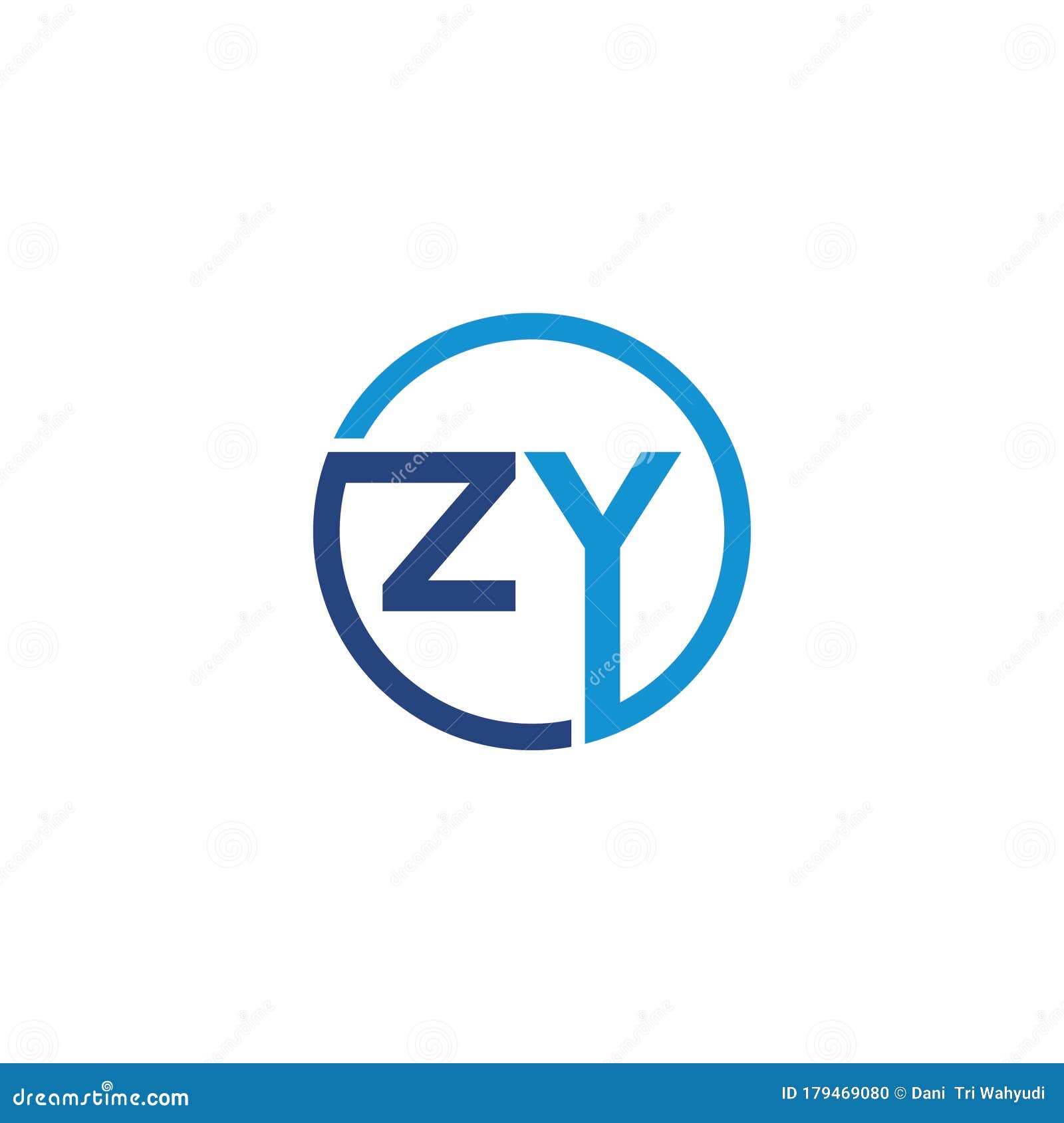 ZY Letter Logo Icon Design Template Elements Stock Vector ...