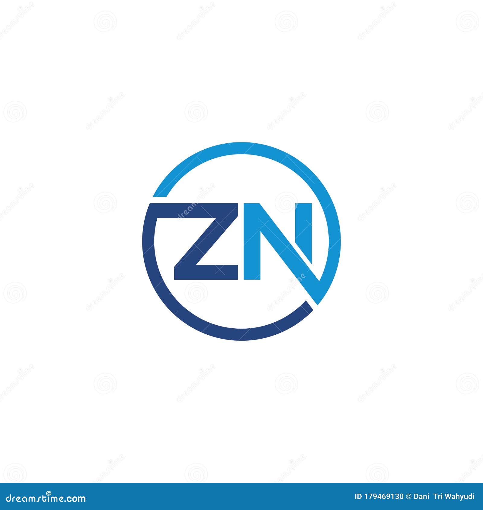 ZN Letter Logo Icon Design Template Elements Stock Vector ...