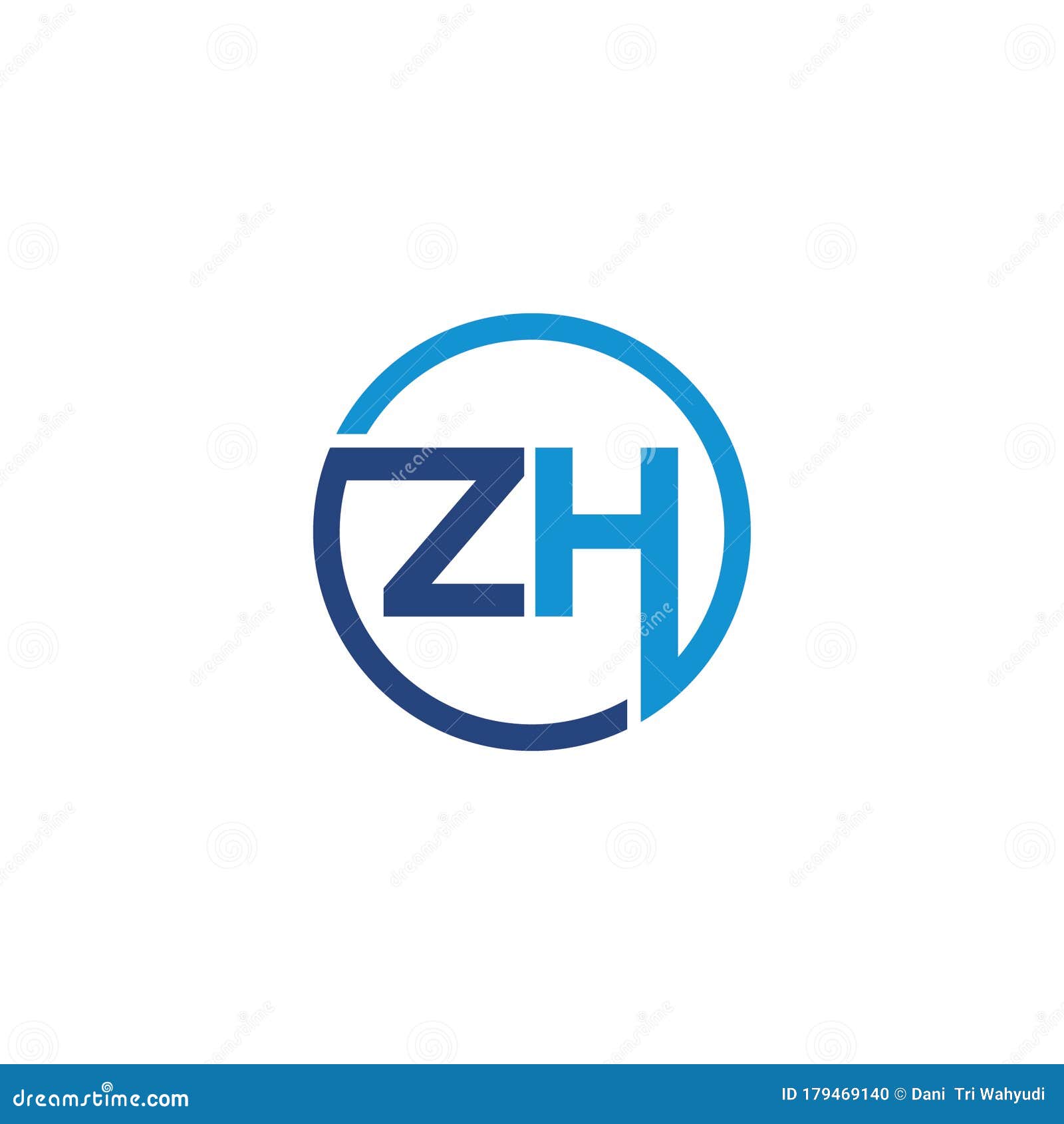 ZH Letter Logo Icon Design Template Elements Stock Vector ...