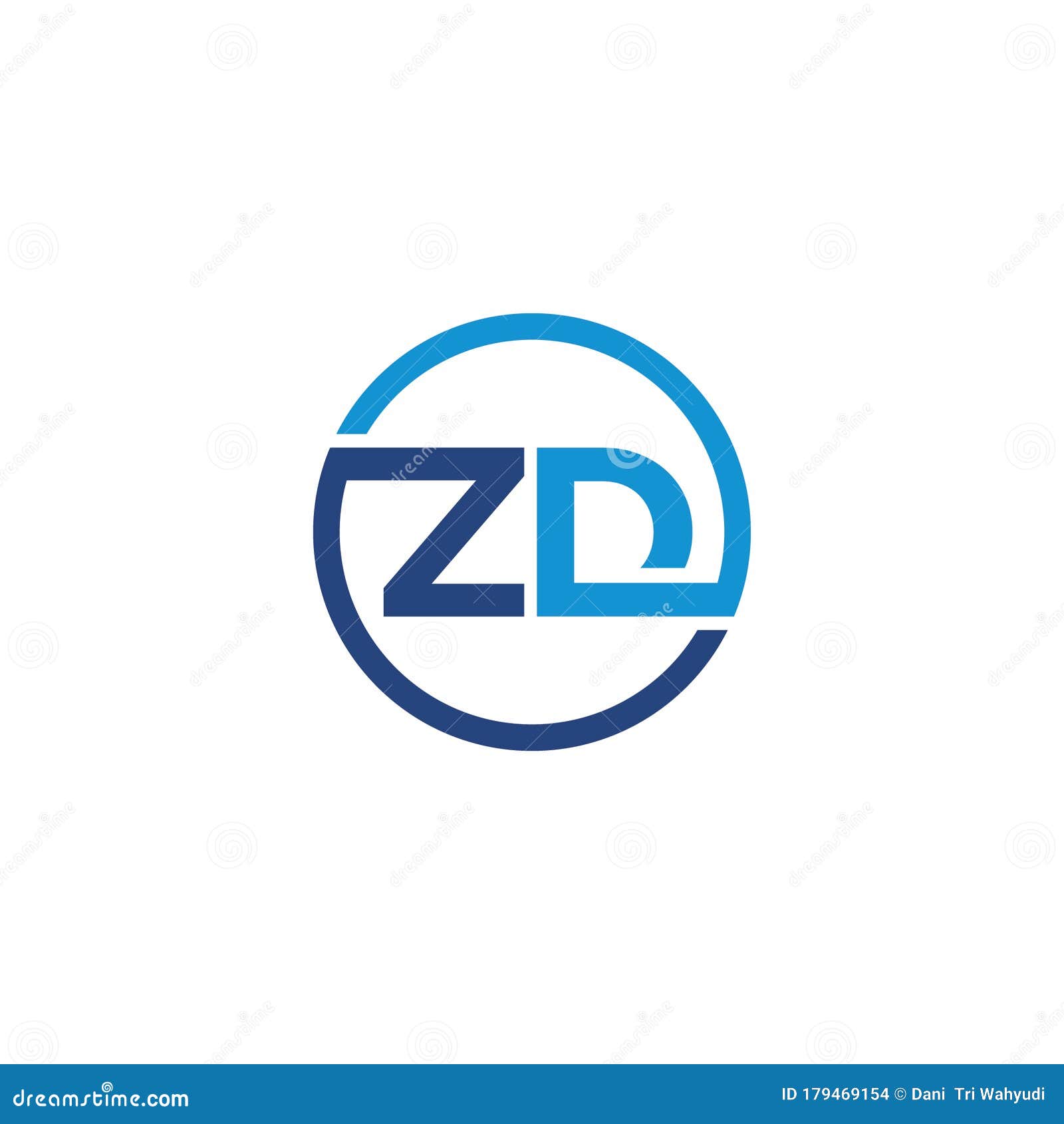 ZD Letter Logo Icon Design Template Elements Stock Vector ...