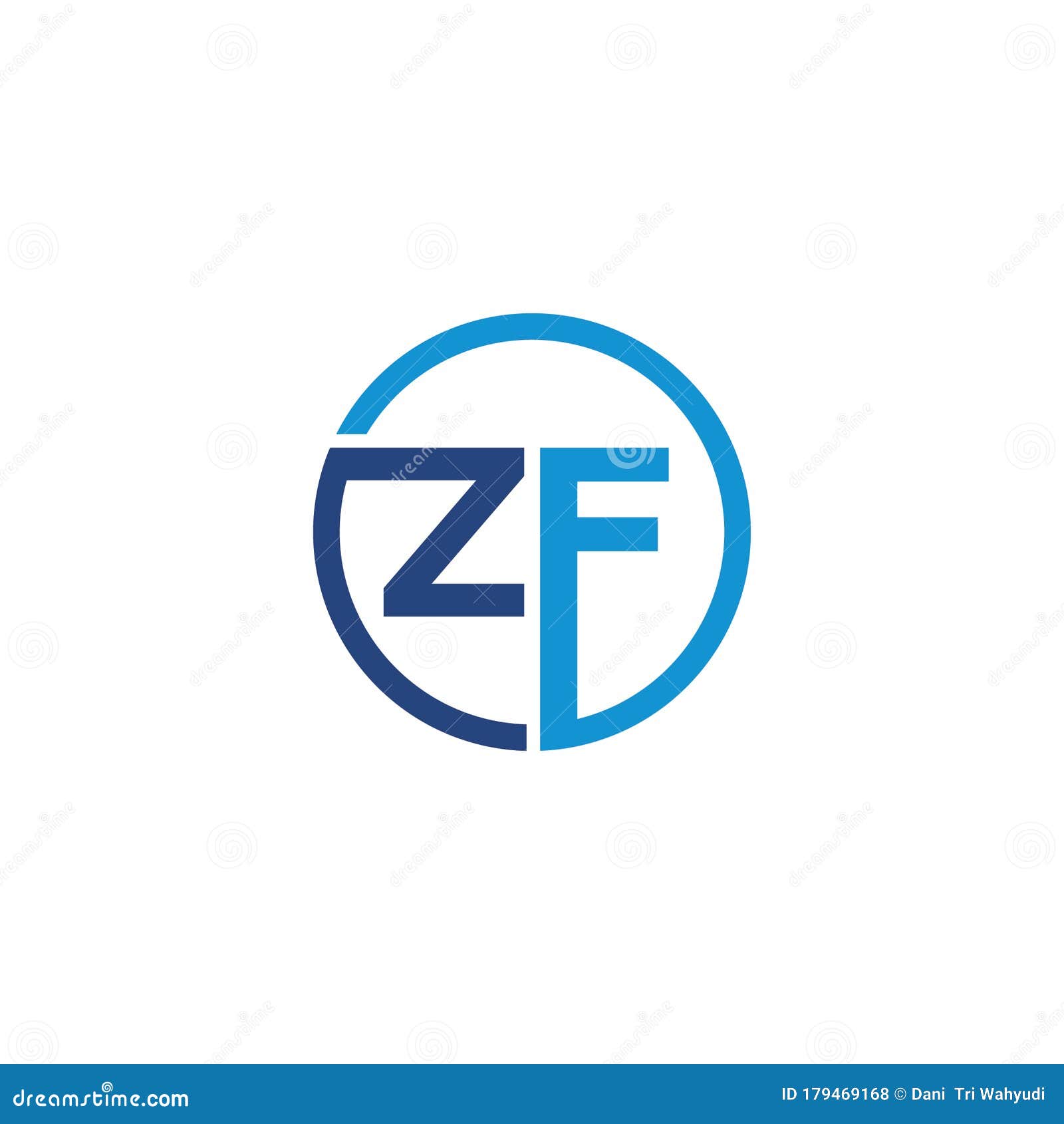 ZF Letter Logo Icon Design Template Elements Stock Vector ...
