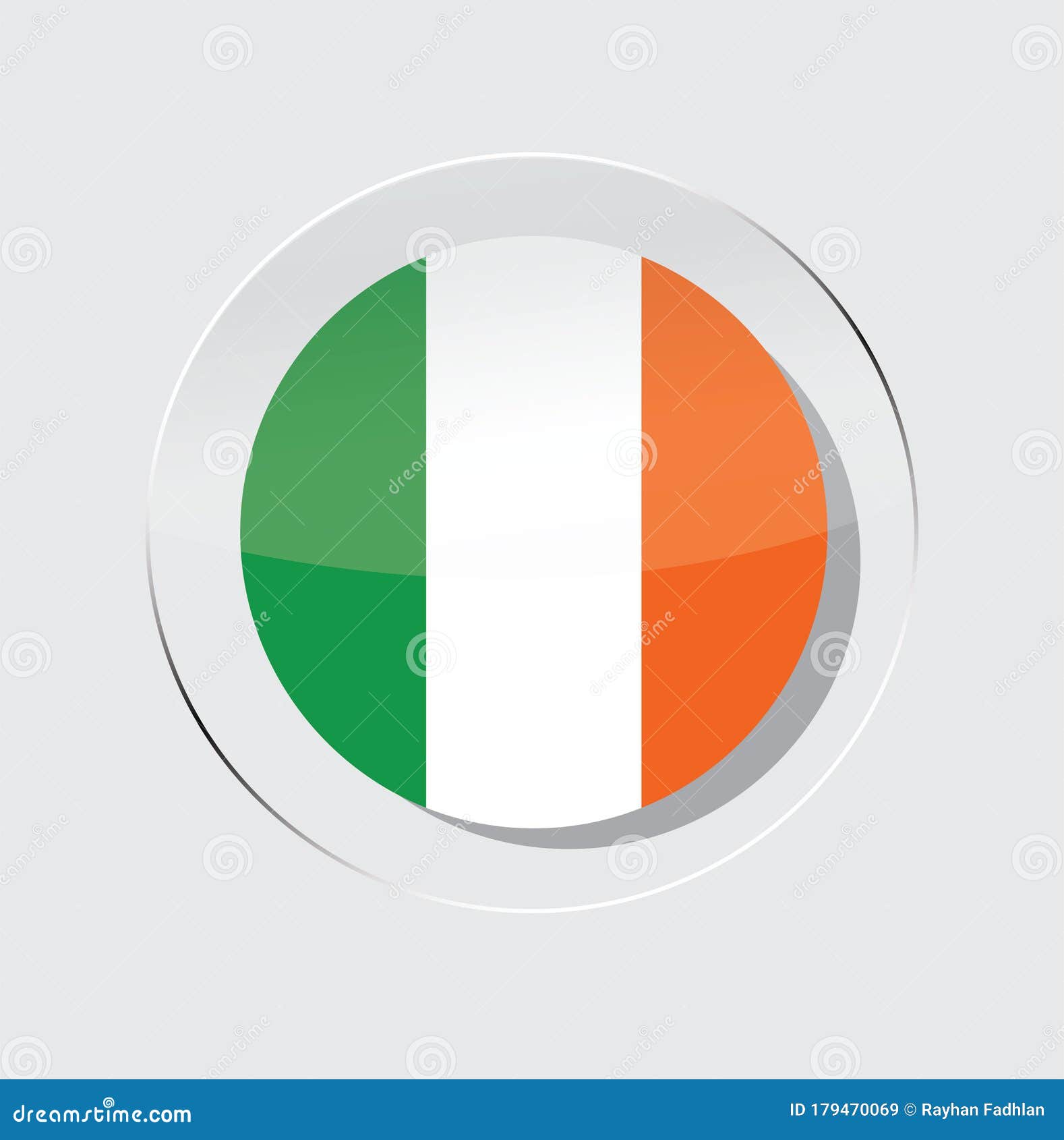 Circle Icon Vector Illustration of the Country Flag of Ireland Stock ...